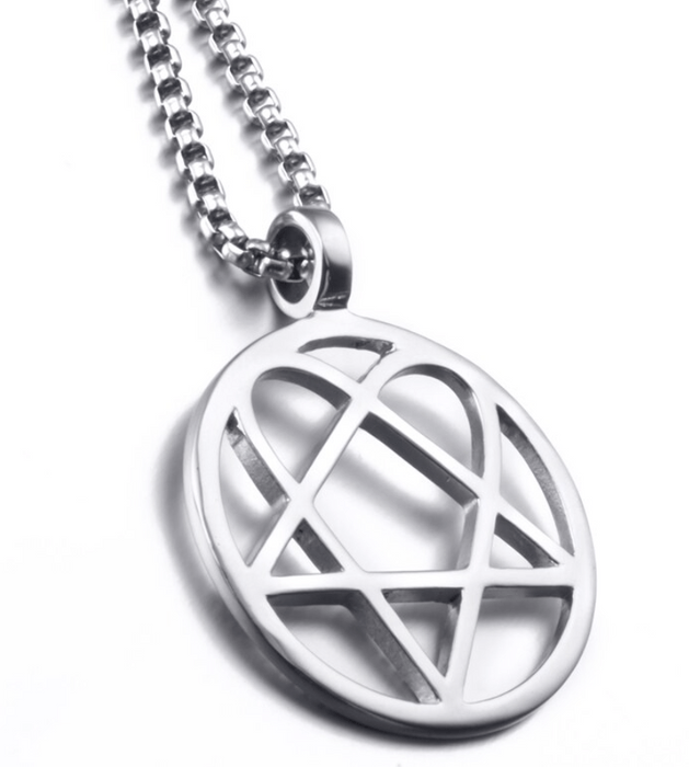 Silver Bam Margera Heartagram Silver Curb Chain Necklace 20" | Grailed