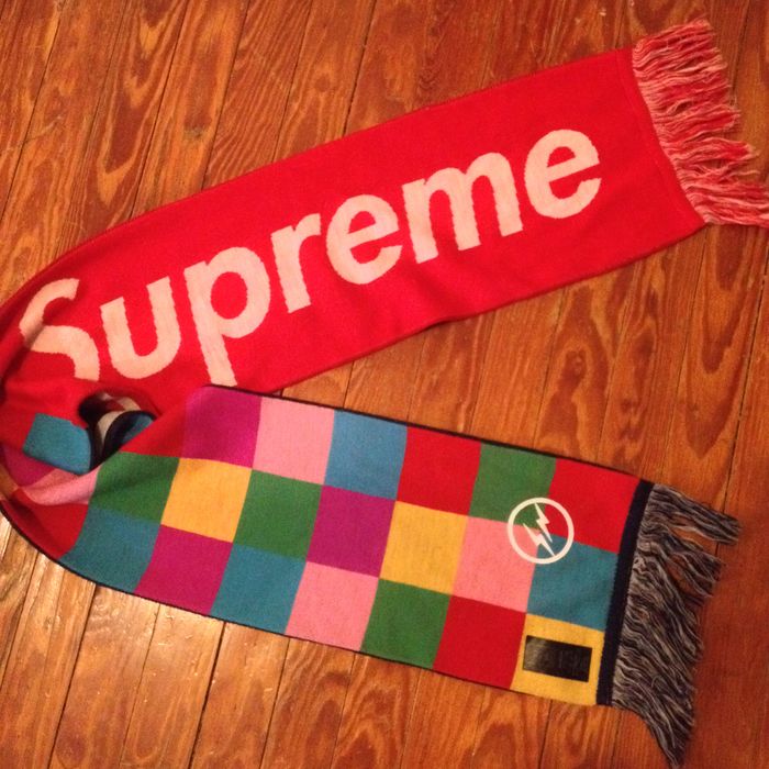 Supreme Color Block/Logo Collab Scarf | Grailed