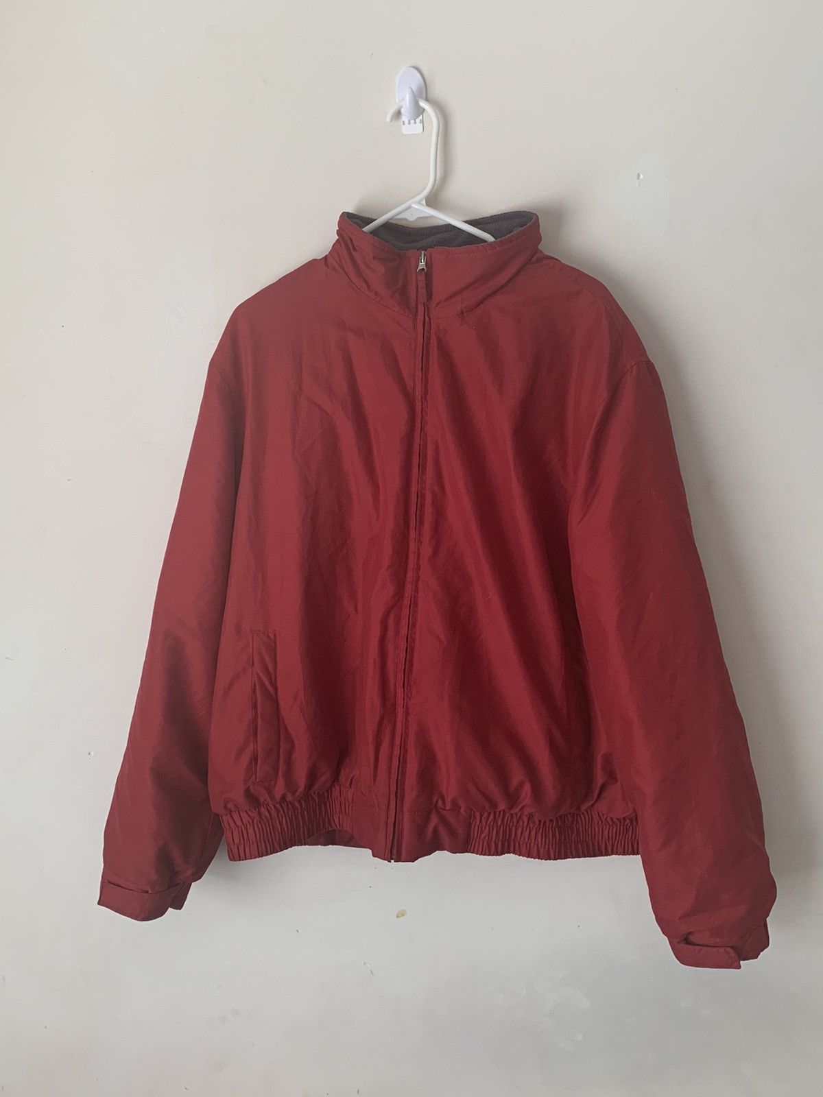 George × Vintage Vintage Ruby Red Bomber/Coach Jacket | Grailed