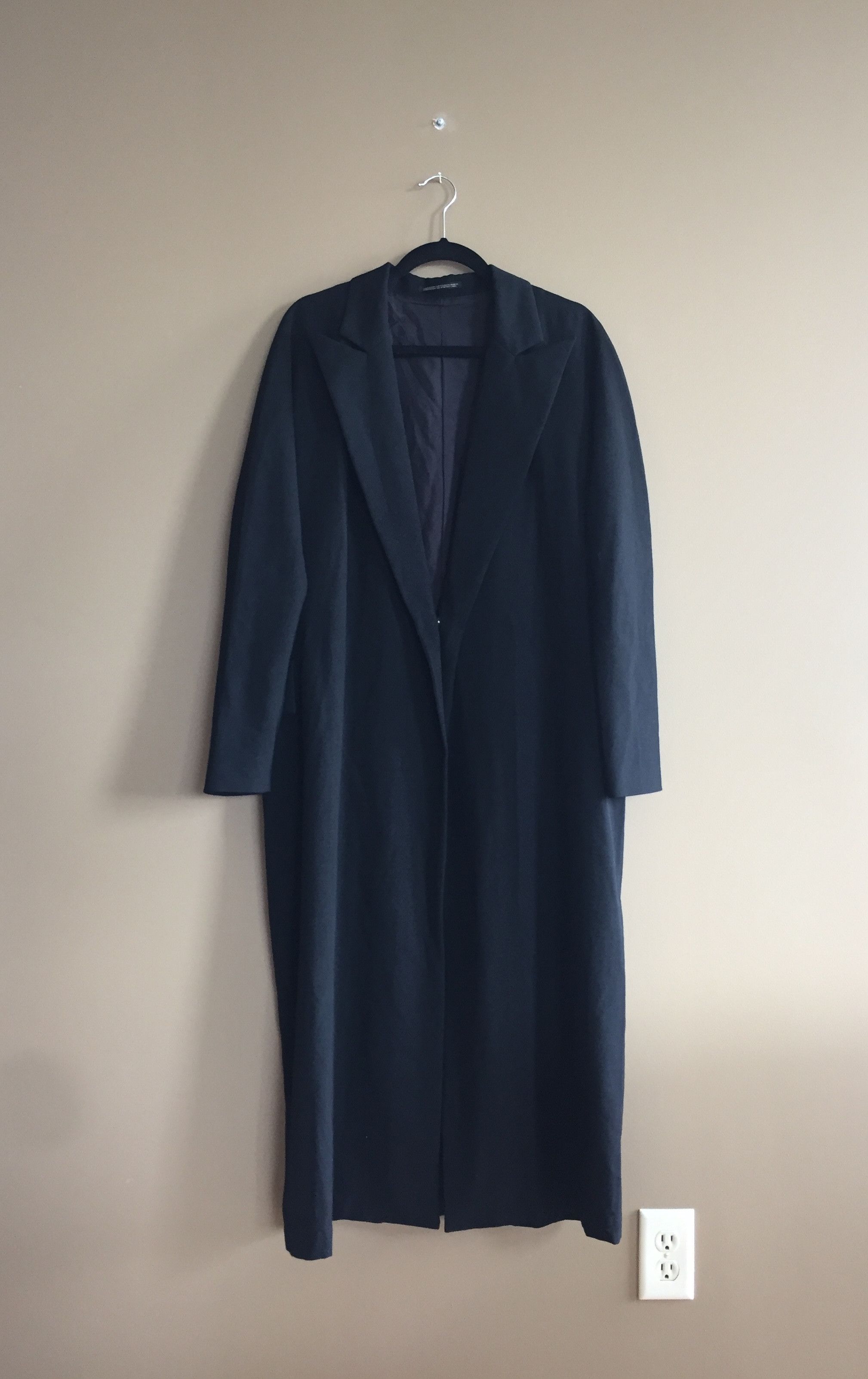 Yohji Yamamoto Mainline Peak Lapel Black Long Coat | Grailed