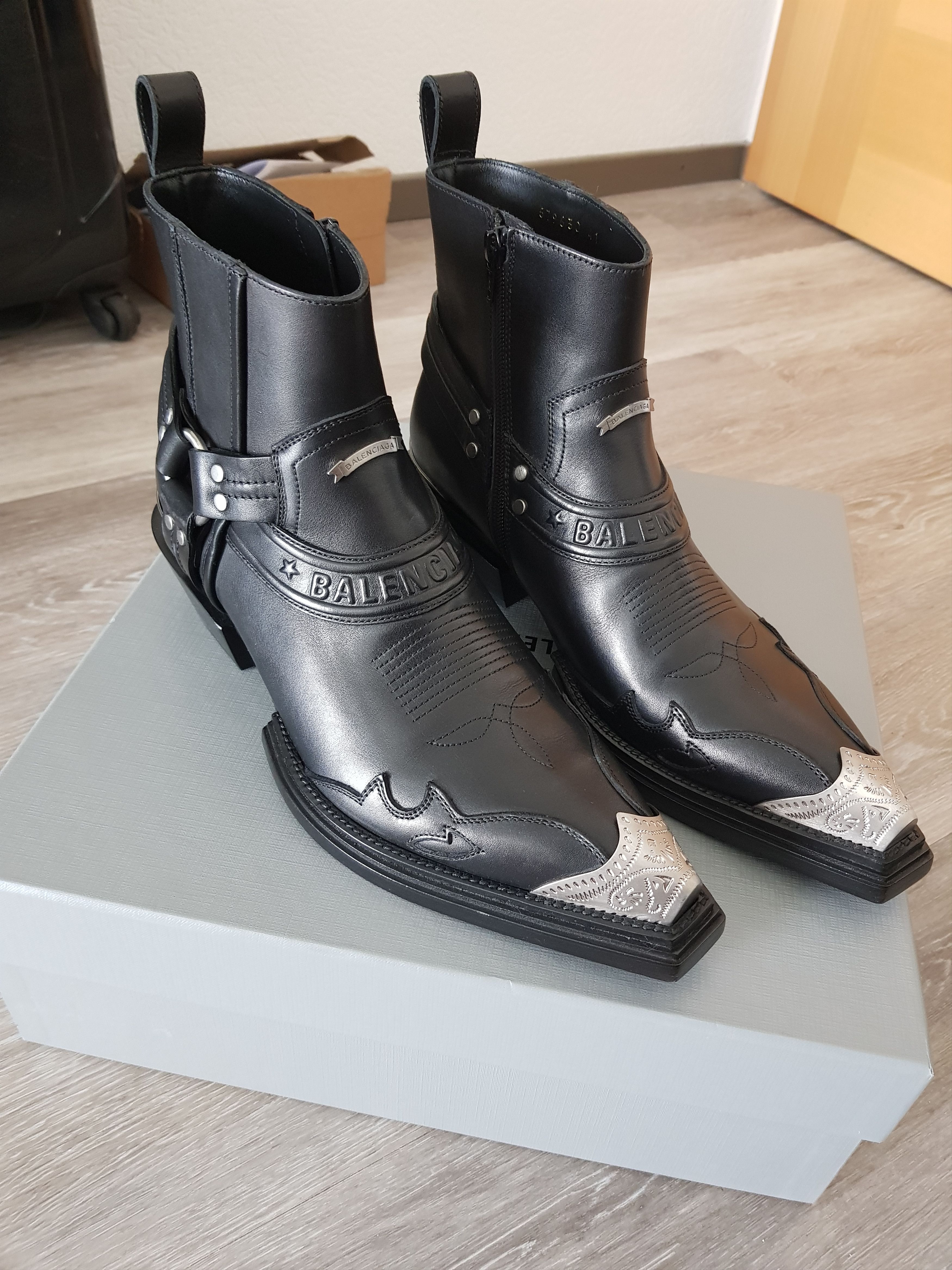 Balenciaga Santiag Boot 40mm Harness with metal caps | Grailed