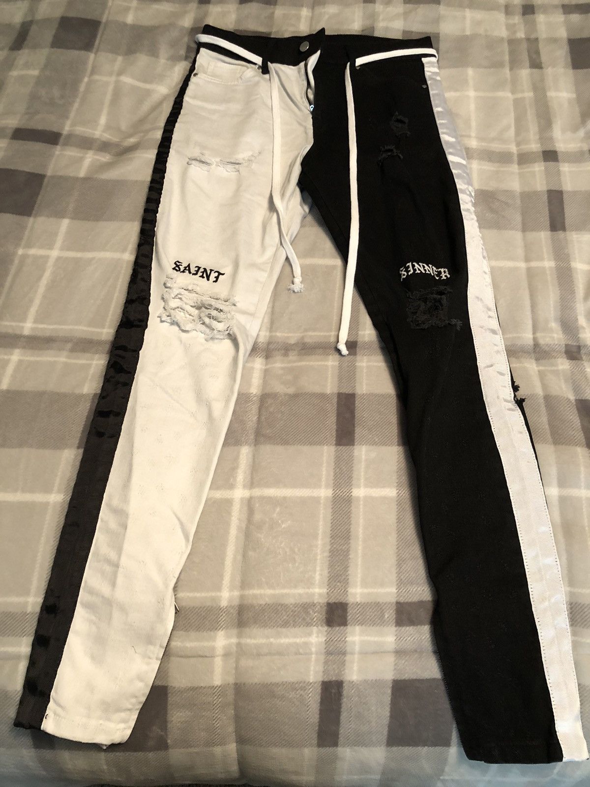 Jaffary Garments Jaffary Black and White SS Track Jeans *SAMPLE* | Grailed