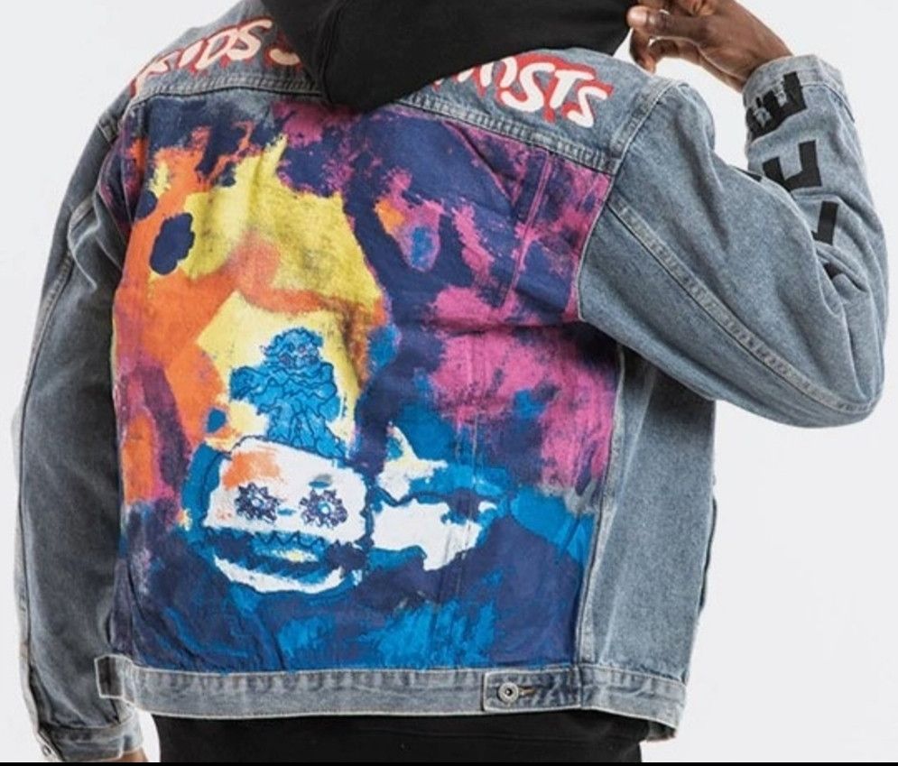 Kanye West custom denim jacket kids see ghost inspired by Kanye West ...
