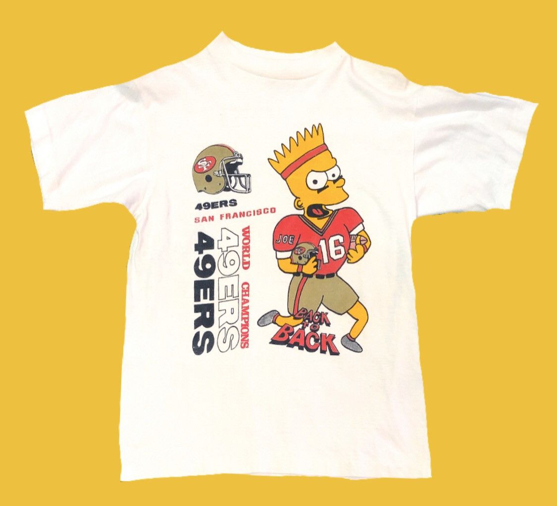 NFL × The Simpsons × Vintage Vintage 90s’ Bart Simpson x Joe Montana ...
