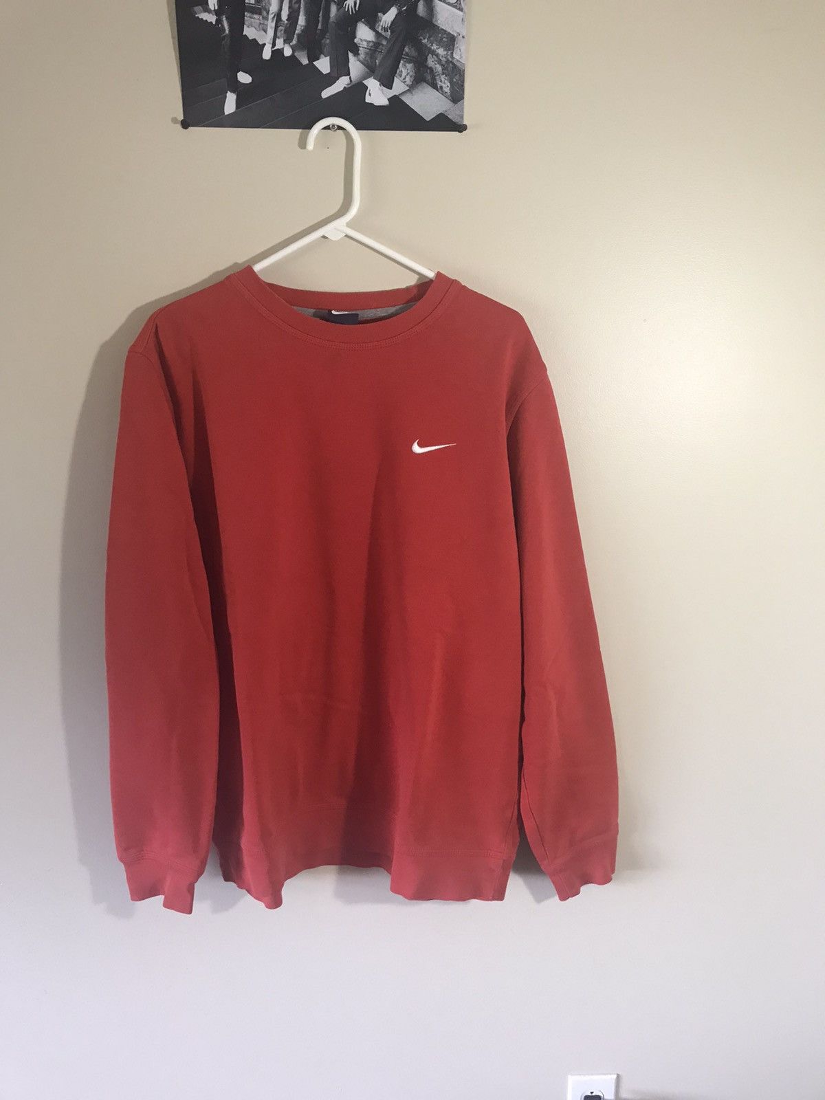 Nike × Vintage Vintage Red Nike Pullover Crewneck | Grailed