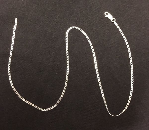 Jewelry Solid Silver Chain Cuban Link 16in 2mm .925 Italy Stamped | Grailed