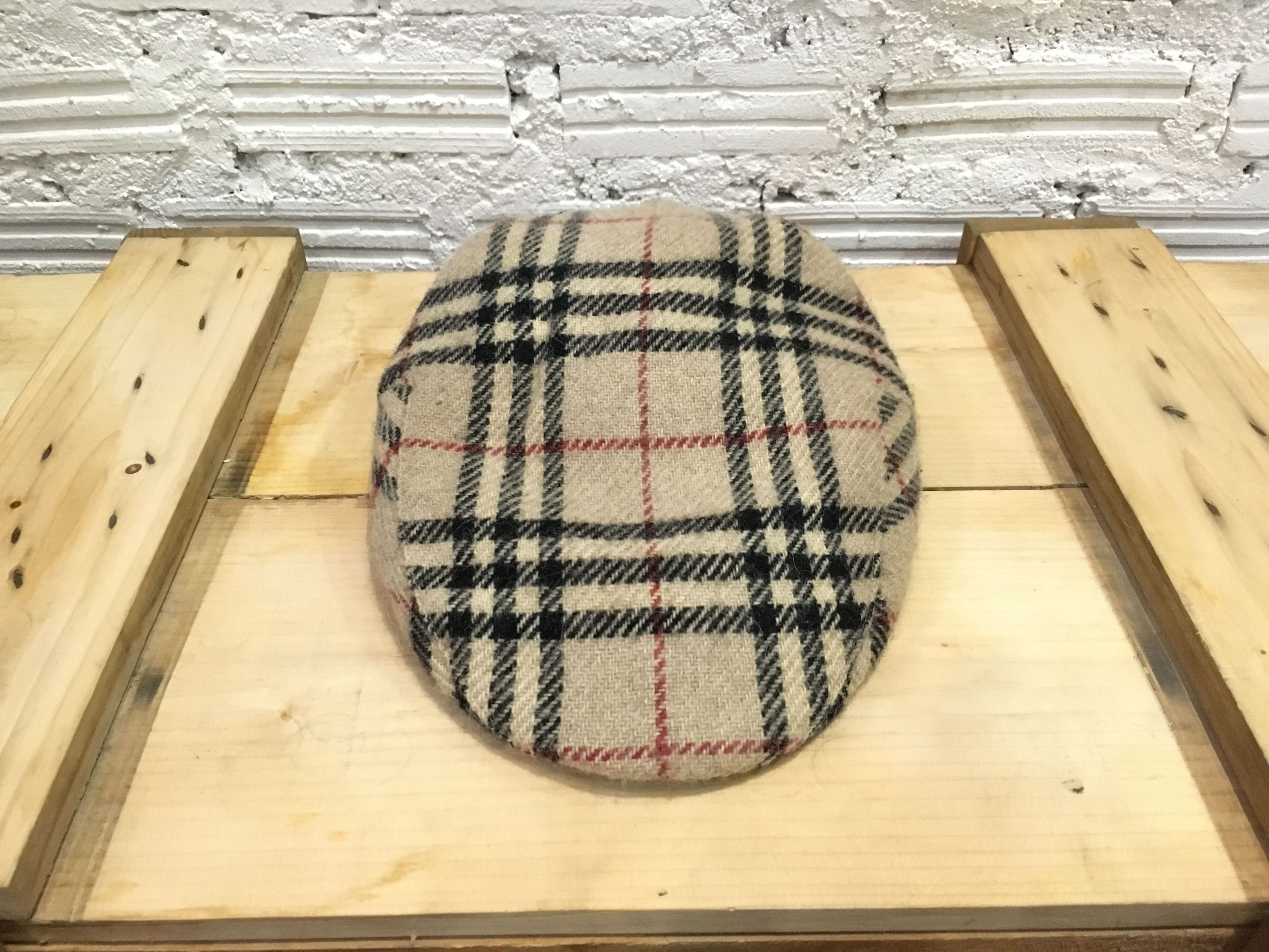 Burberry Rare Vintage Burberry beret cap wool nova check flat cap ...