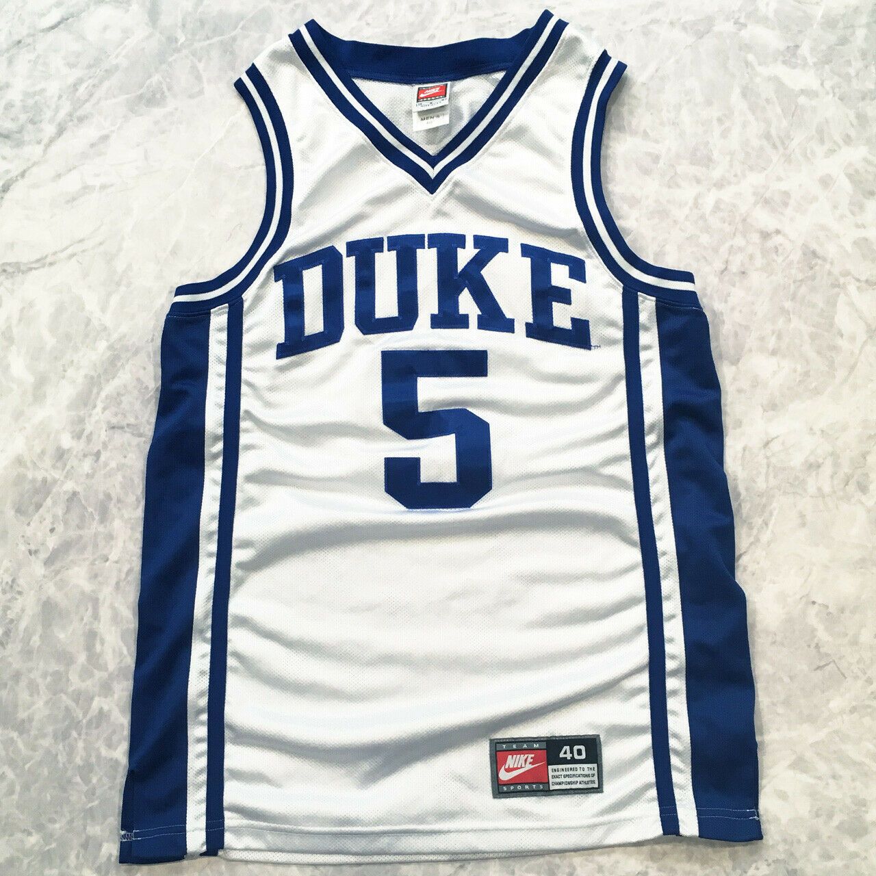 Nike VINTAGE NIKE DUKE COLLEGE AUTHENTIC JERSEY SIZE 40 2PAC #5 | Grailed