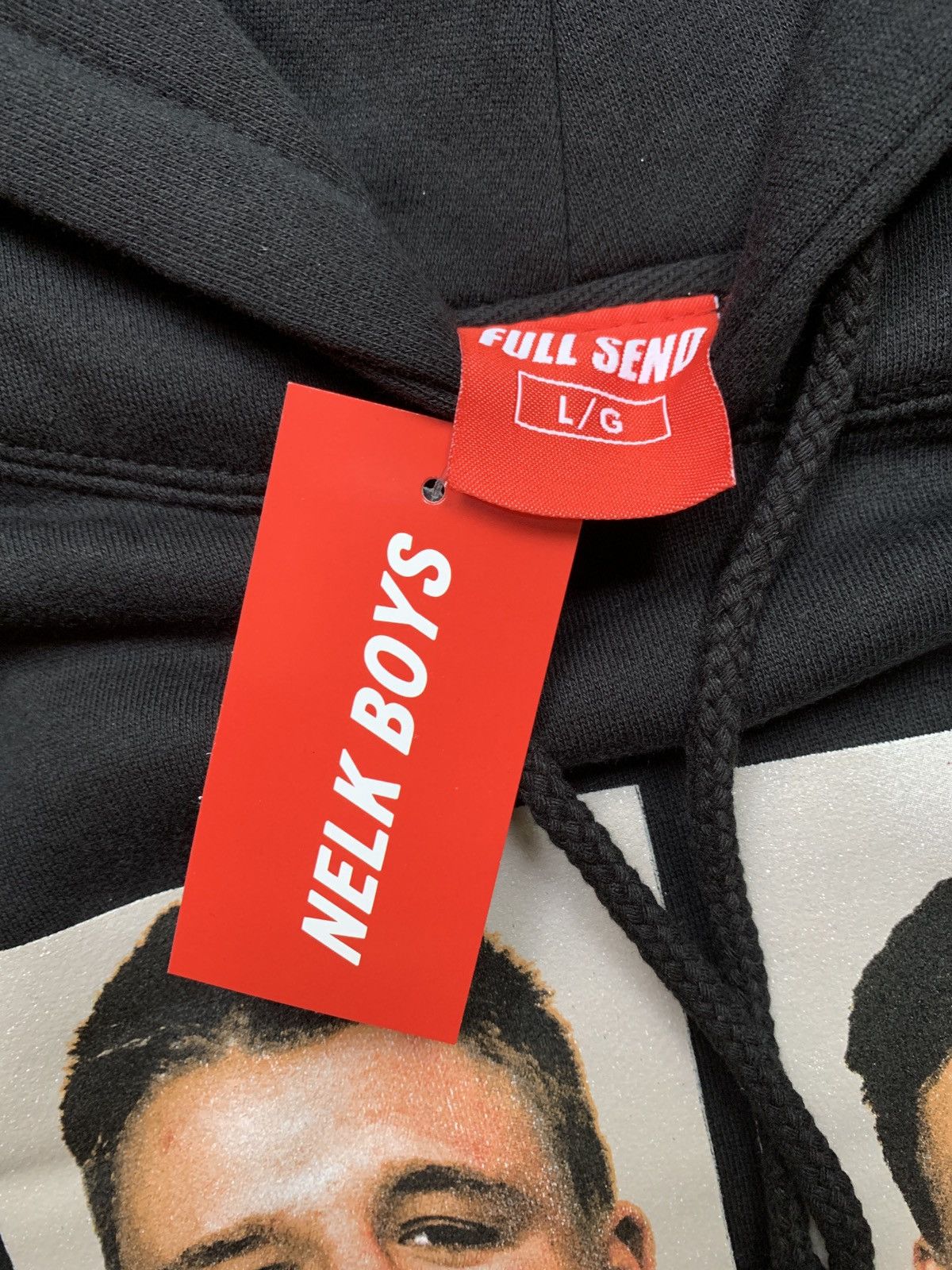 Full Send by Nelk Boys STEVEWILLDOIT Double Mugshot Hoodie Black - L ...