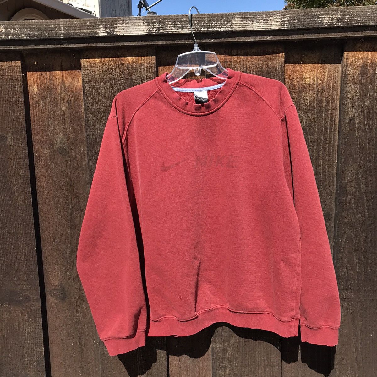 Nike × Vintage Vintage Y2K Nike Rustic Red Sweatshirt | Grailed