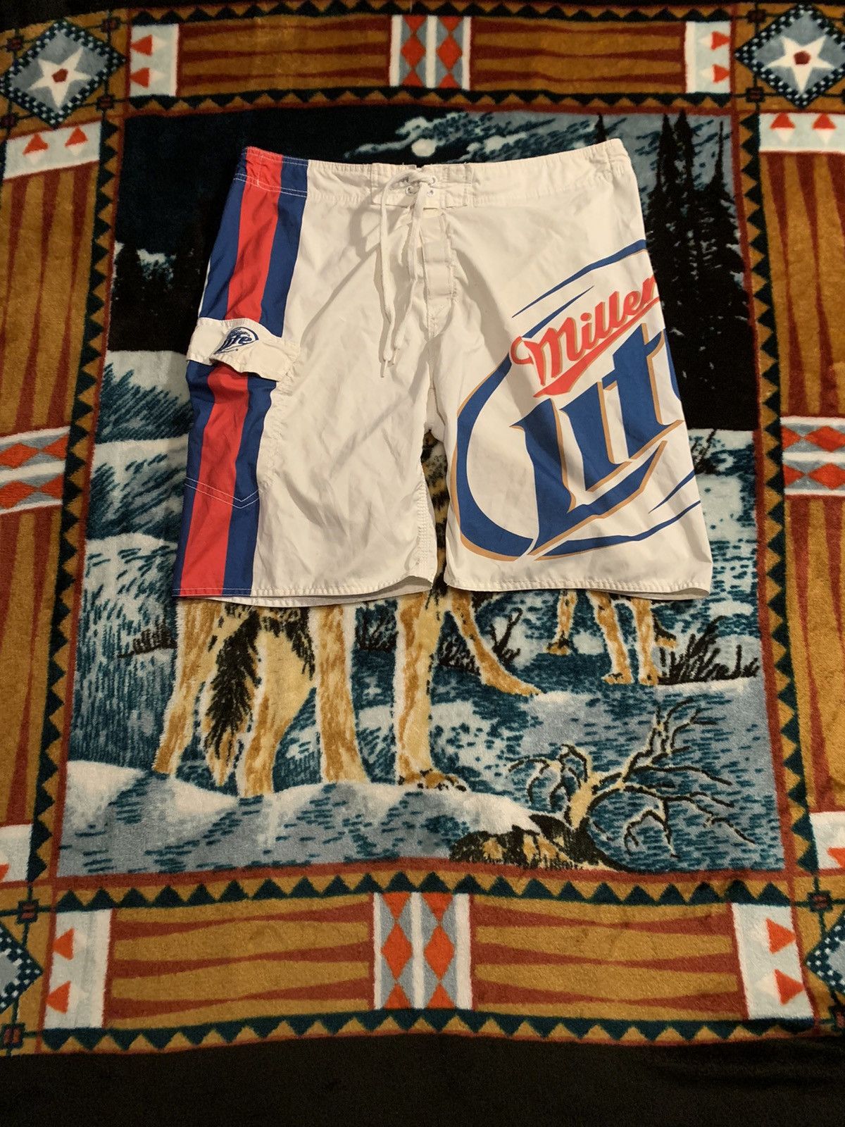 Vintage Vintage Miller Lite Swim Shorts | Grailed