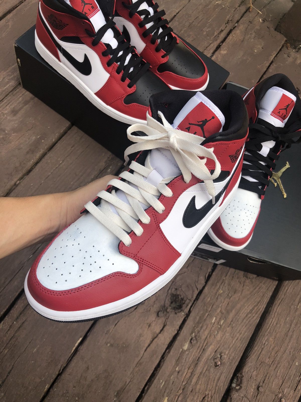 Jordan Brand Nike Air Jordan 1 Retro Mid Chicago Toe custom OG high ...
