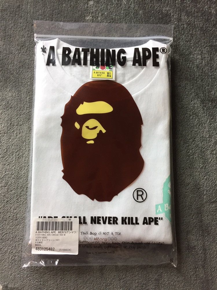 Bape BAPE Circle tee white/blue | Grailed