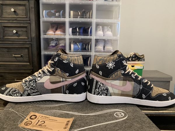 Nike Bespoke IND Custom Travis Scott x Nike Jordan 1 ‘Bandana’ | Grailed