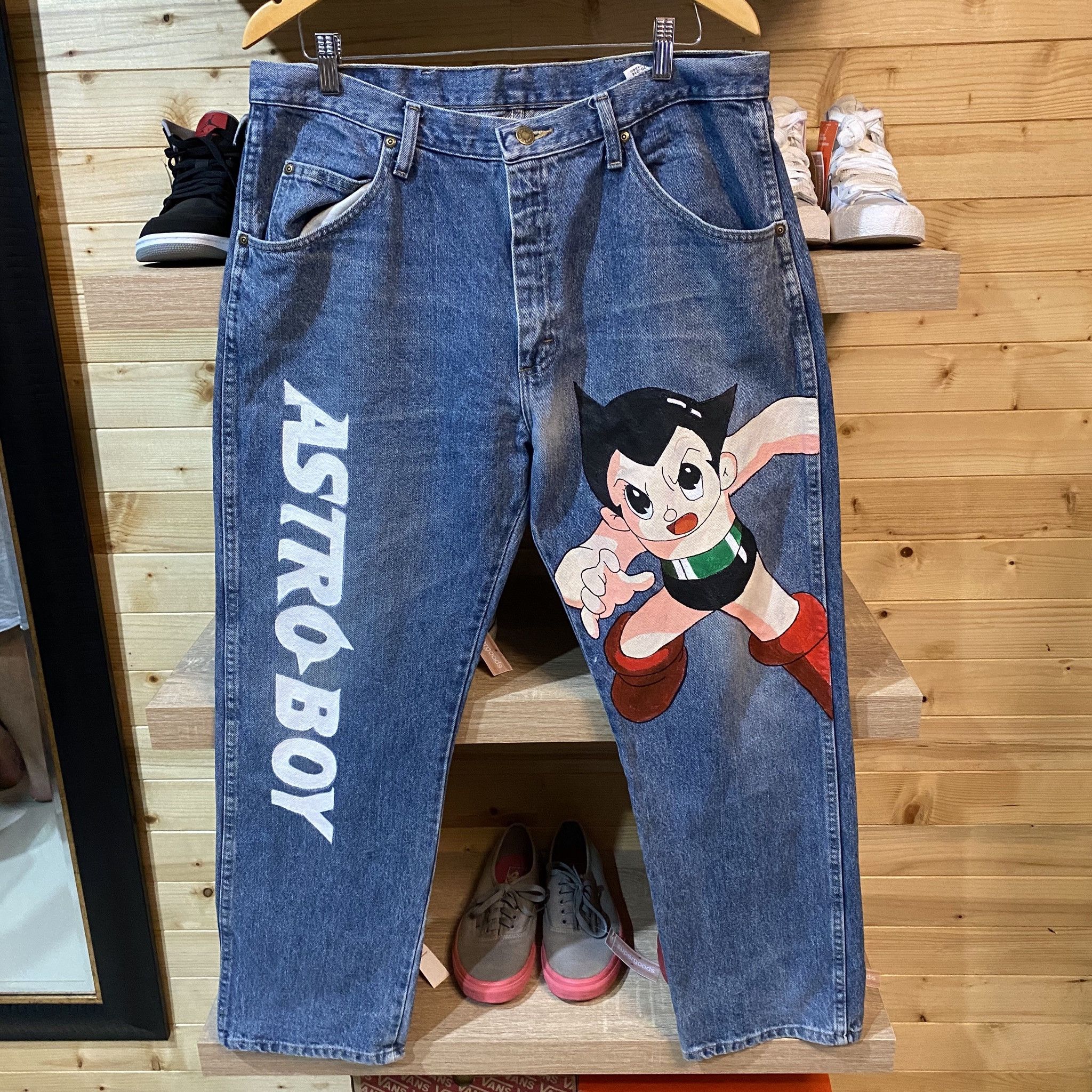 Custom Astro boy hand painted jeans | Grailed