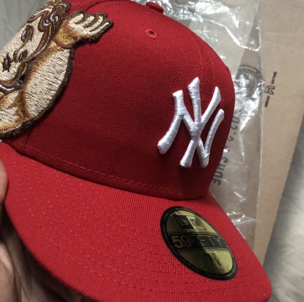 New Era Jon Stan Exclusive Red Embroidered Yankee Cap | Grailed