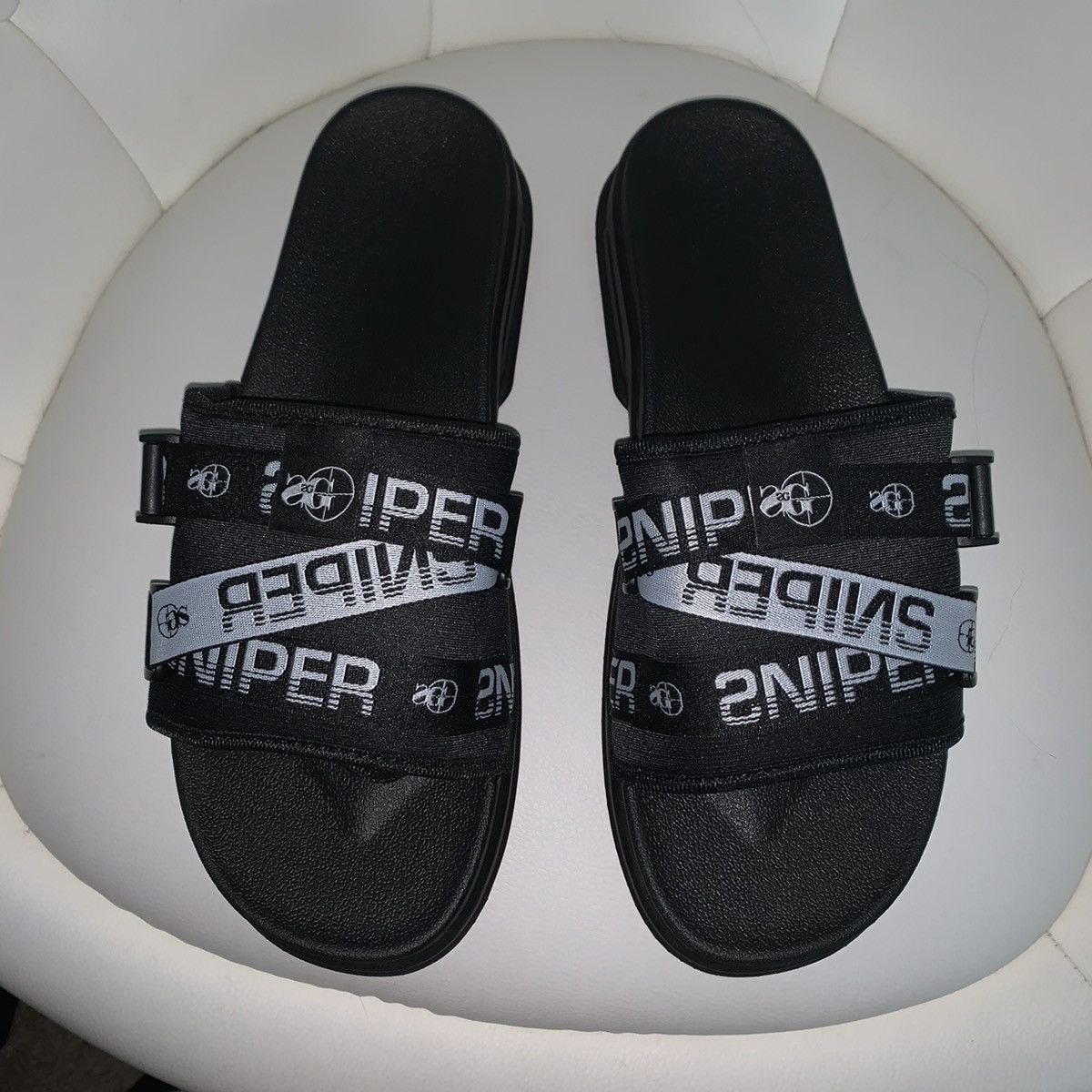 Sniper Gang NEW Sniper Gang Strapped Up Black Slides | Grailed