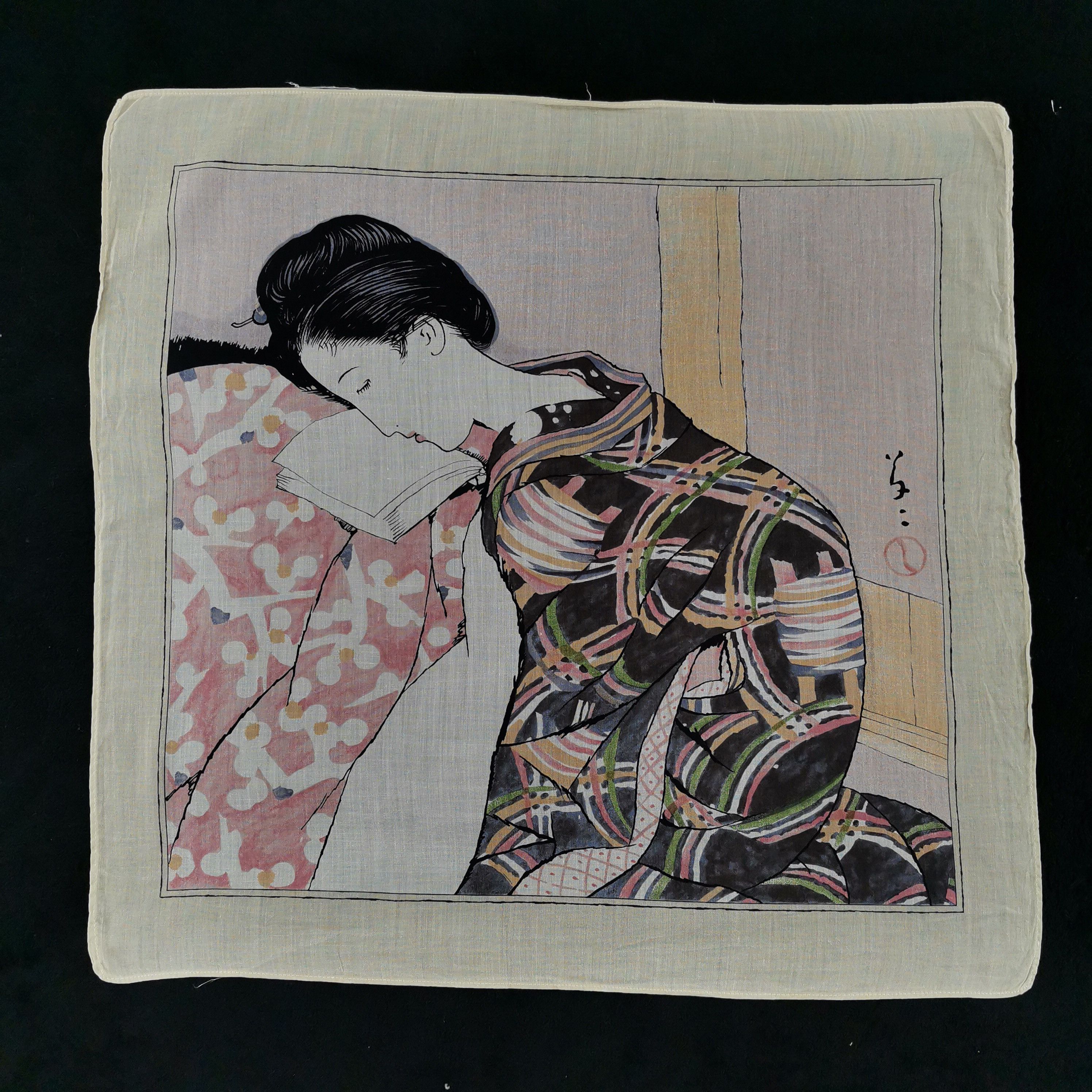 Art × Japanese Brand Vintage Handkerchief Hand Drawing Art Japan | Grailed