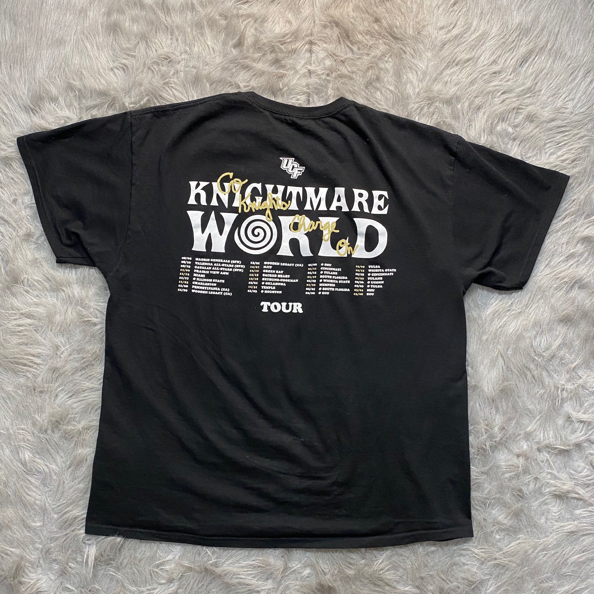 Vintage UCF ASTROWORLD STYLE KNIGHTMARE COLLEGE T SHIRT | Grailed