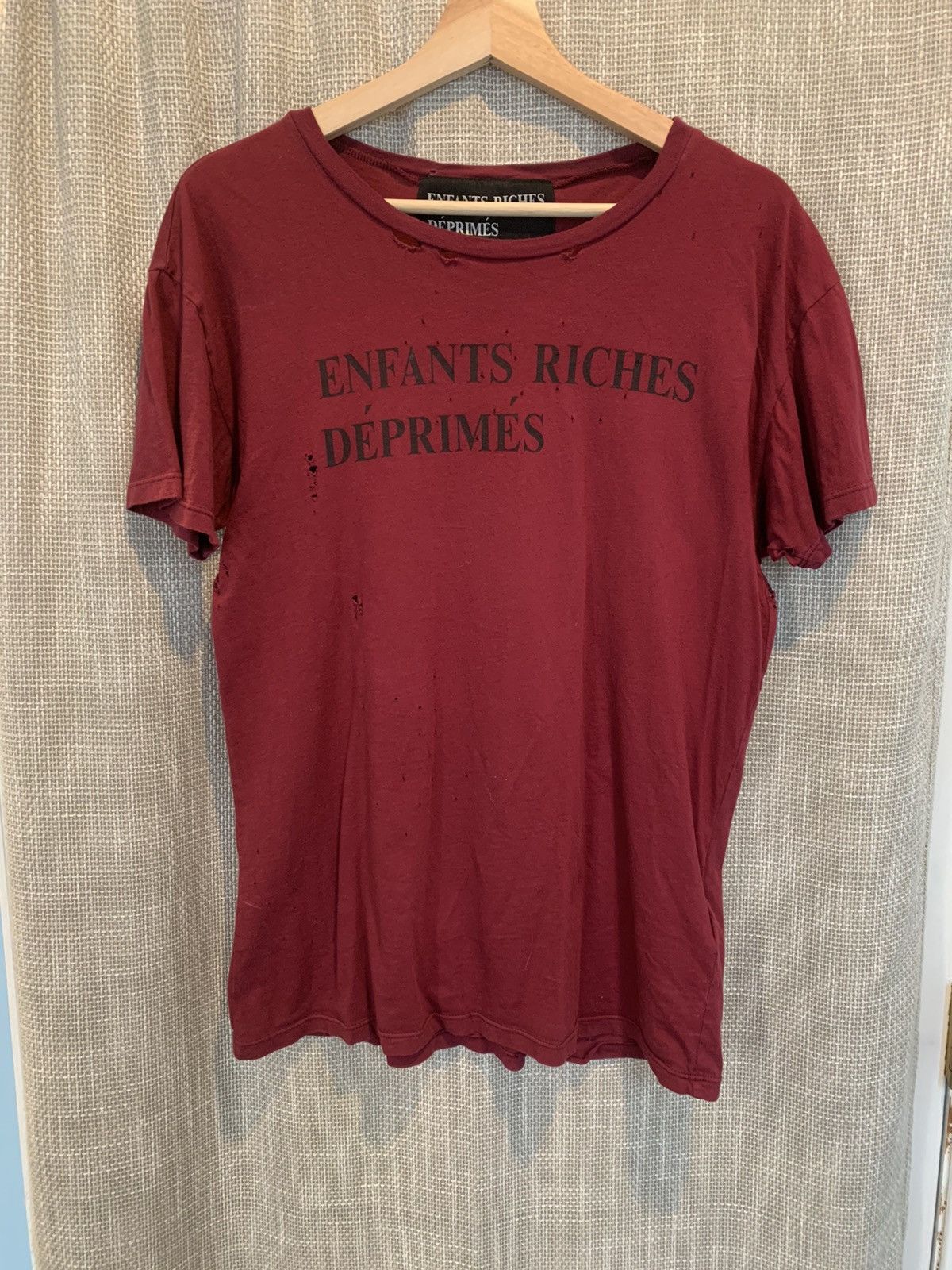 Enfants Riches Deprimes ERD Rare Maroon Black Logo Distressed T Shirt ...