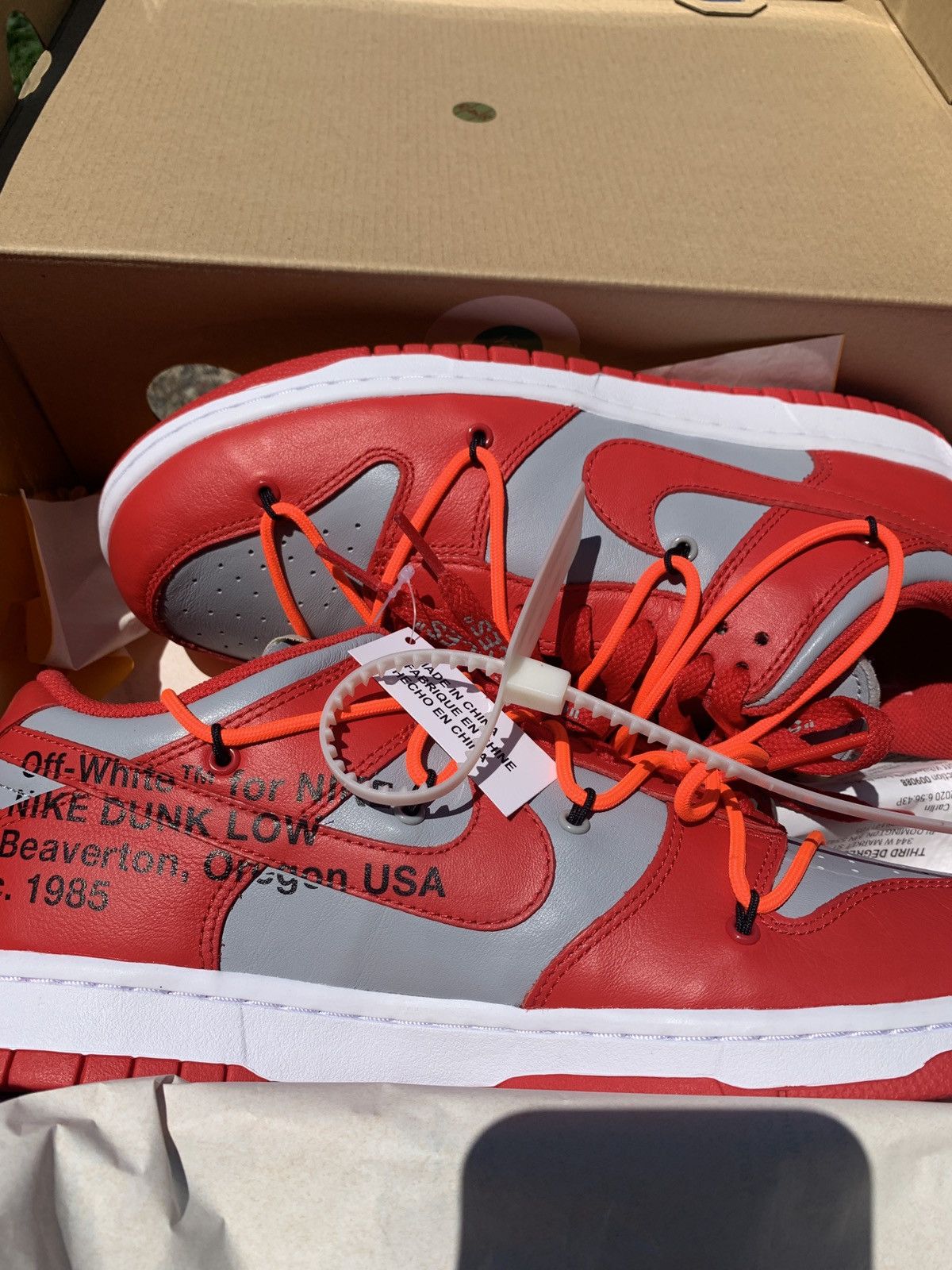 Nike × Off-White Off-White Dunks University Red | Grailed