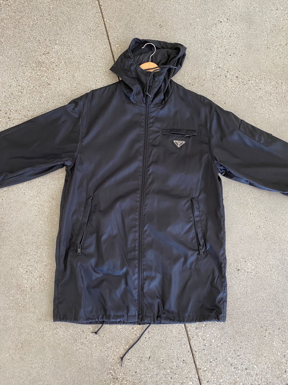 Prada Prada nylon logo rain coat light jacket | Grailed