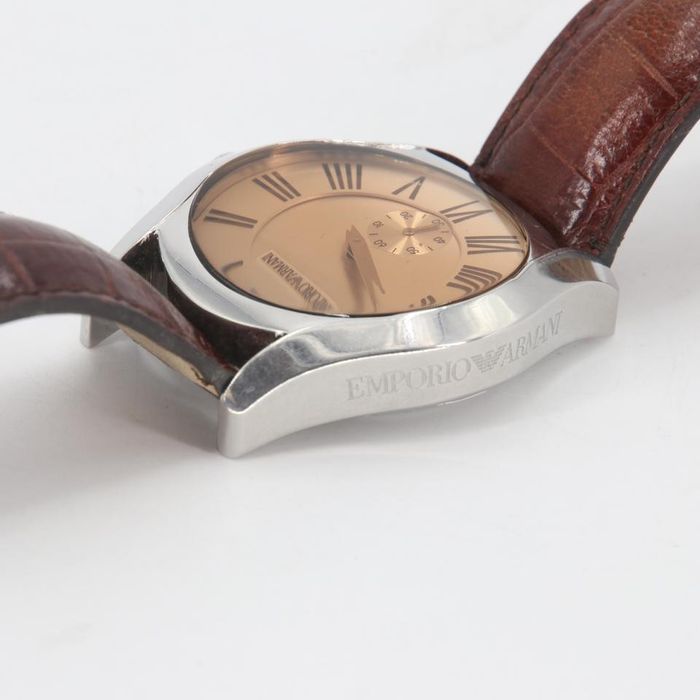 Emporio Armani Genuine Leather Alligator Stainless Steel AR0645 Watch ...