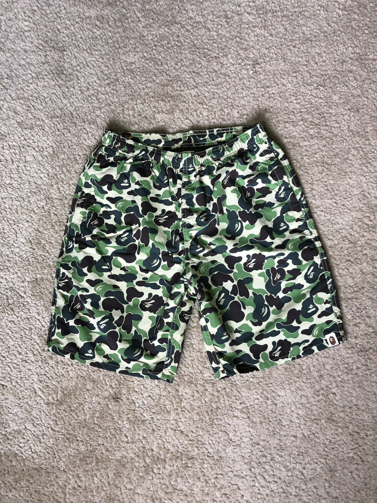 Bape Bape ABC Camo Swim Water Shorts Green | Grailed
