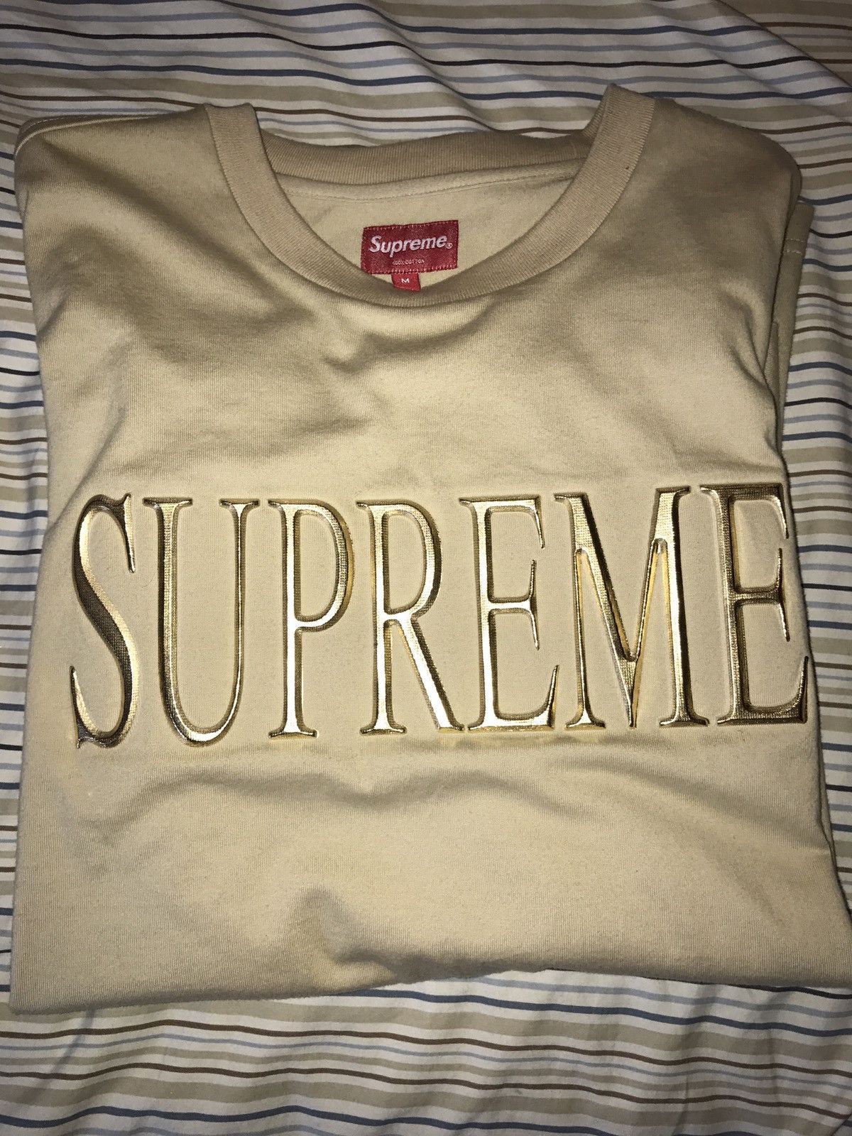 Supreme gold logo | Grailed