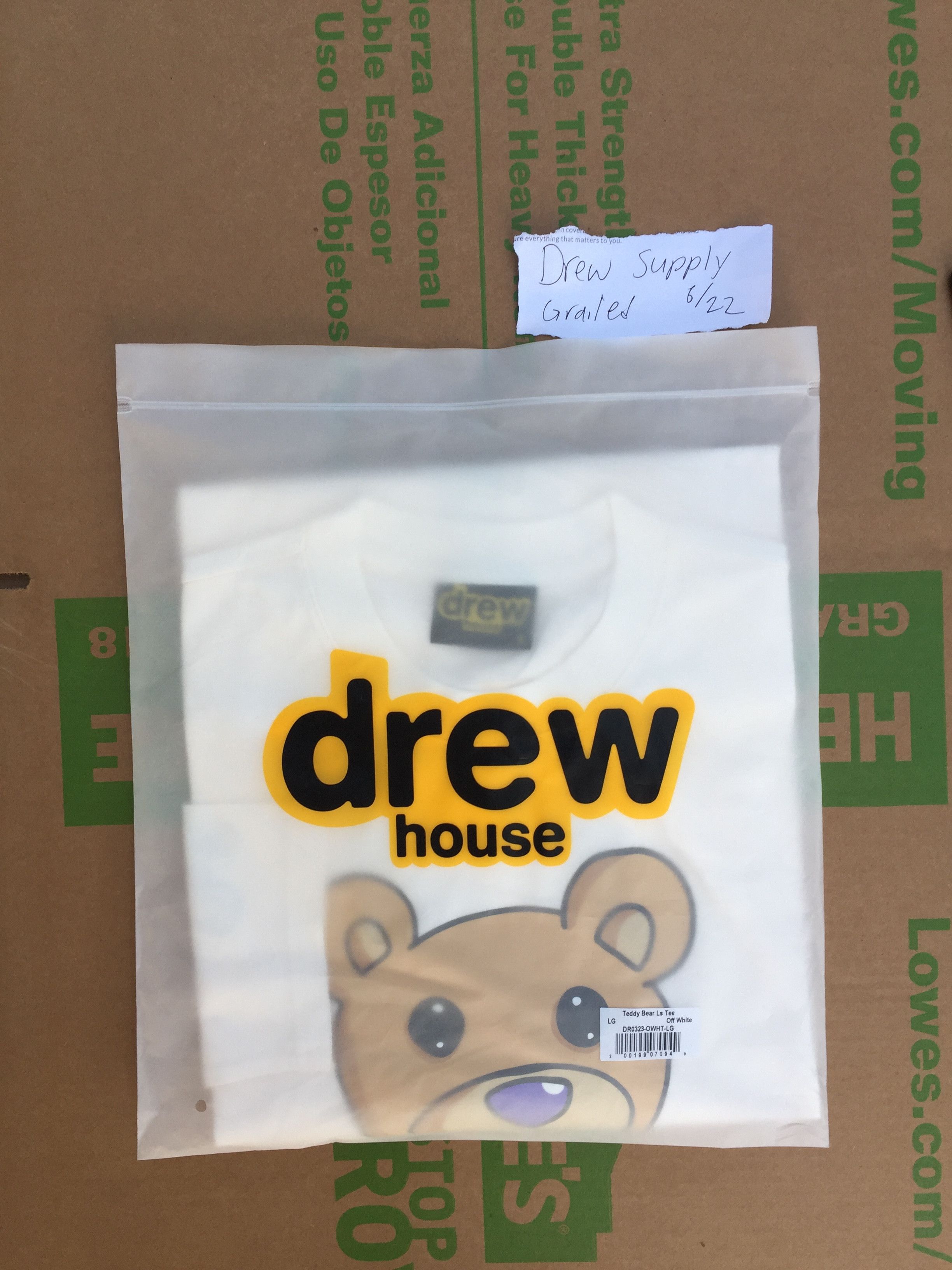 Drew House Drew House Theodore LS tee Off White Long Sleeve Sz Large ...