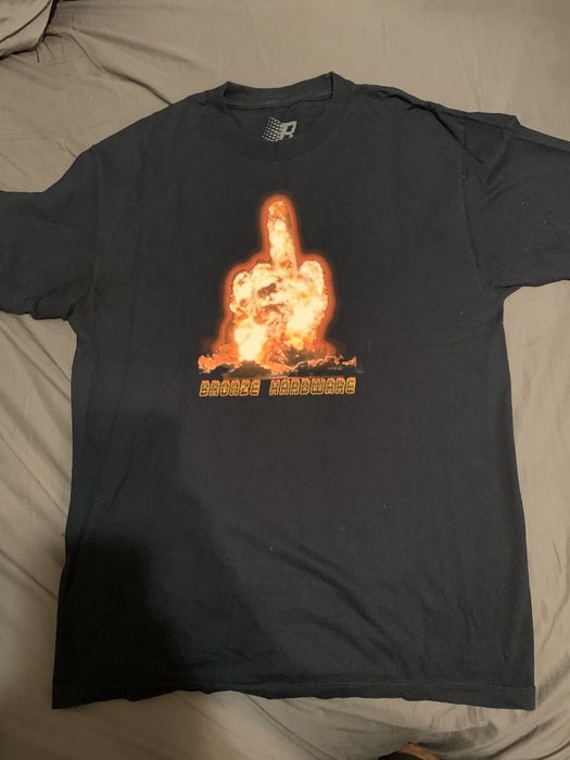Bronze 56k Bronze 56k flaming middle finger tee | Grailed