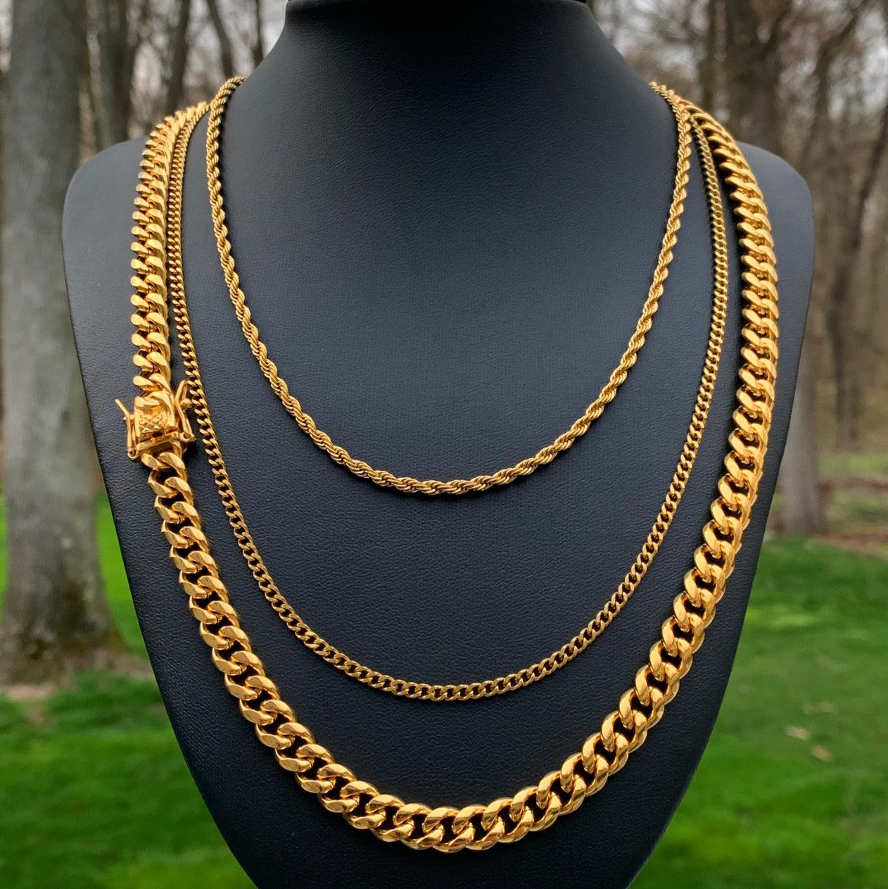 Jewelry Rope/Cuban/Micro Cuban Chain 3 piece SET | Grailed