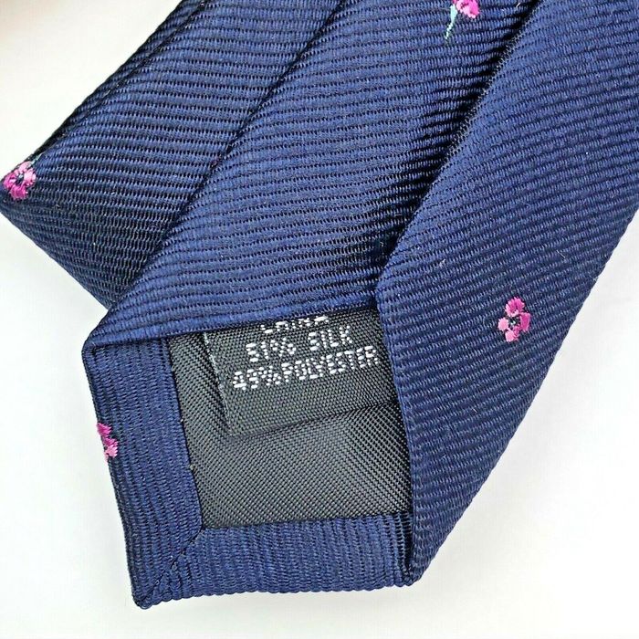 Bar Iii Bar III Bridges Floral Navy Blue Skinny Neck Tie | Grailed