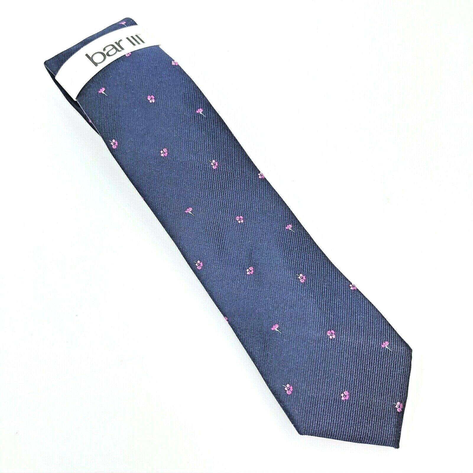 Bar Iii Bar III Bridges Floral Navy Blue Skinny Neck Tie | Grailed