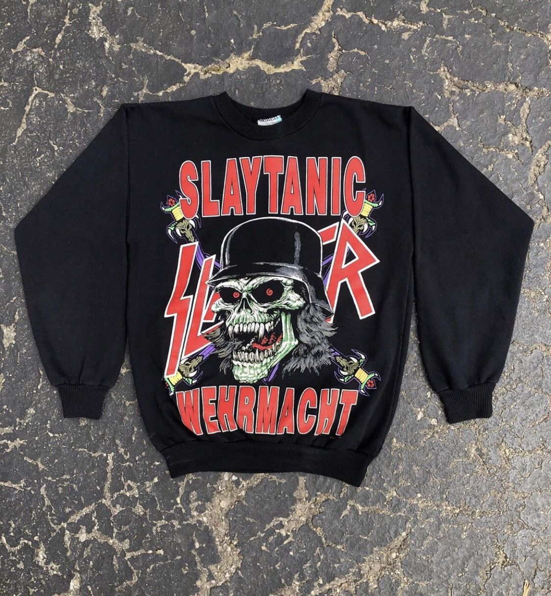 Slayer × Vintage Vintage 1988 Slayer Slaytanic Whermacht Crewneck | Grailed