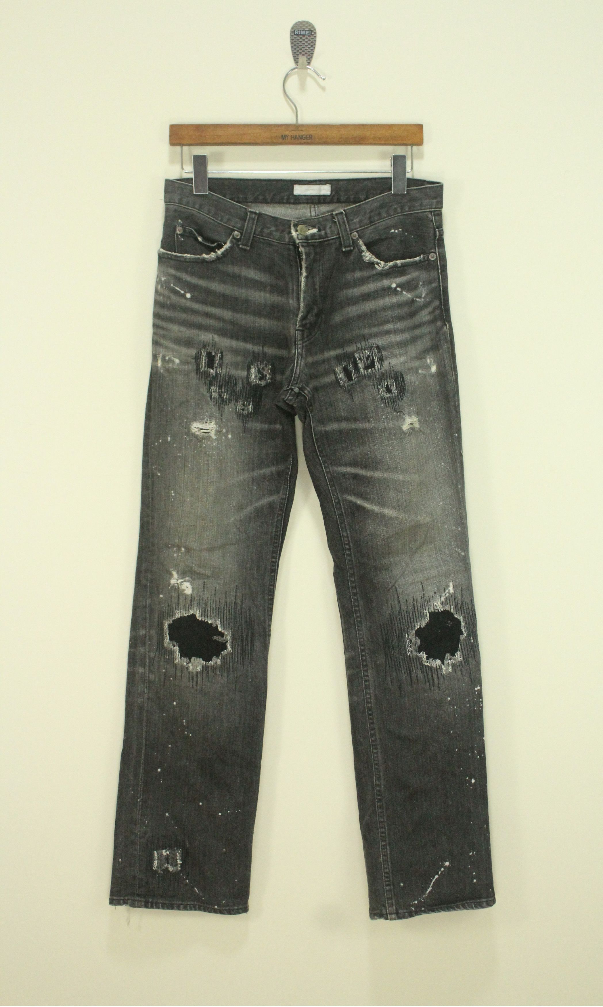 Number (N)ine Number Nine jeans Distressed Style Painted Denim | Grailed