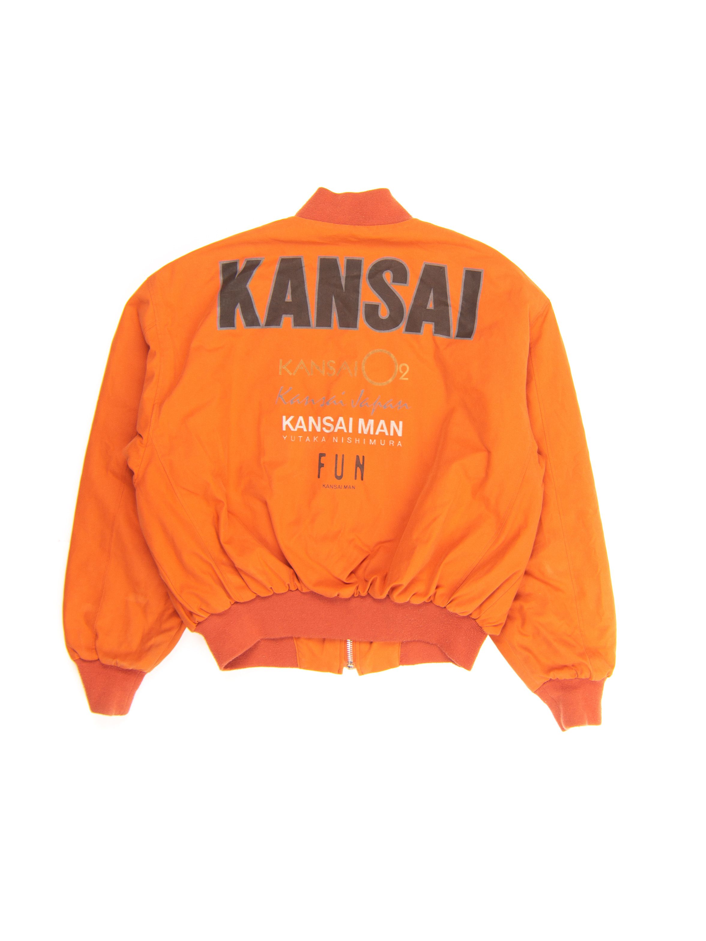 Kansai Yamamoto Orange Poem MA-1 Bomber Jacket | Grailed