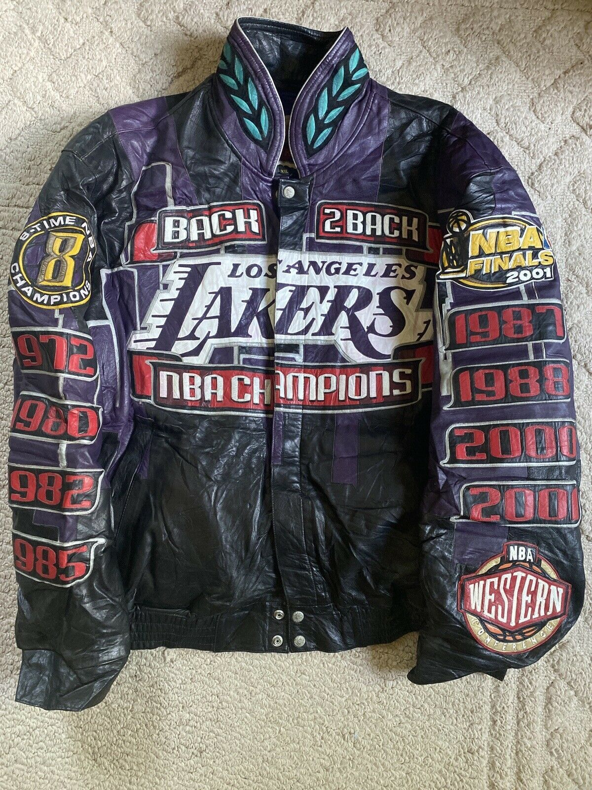 Jeff Hamilton × NBA Jeff Hamilton Lakers 2001 Championship Leather Jacket Kobe | Grailed