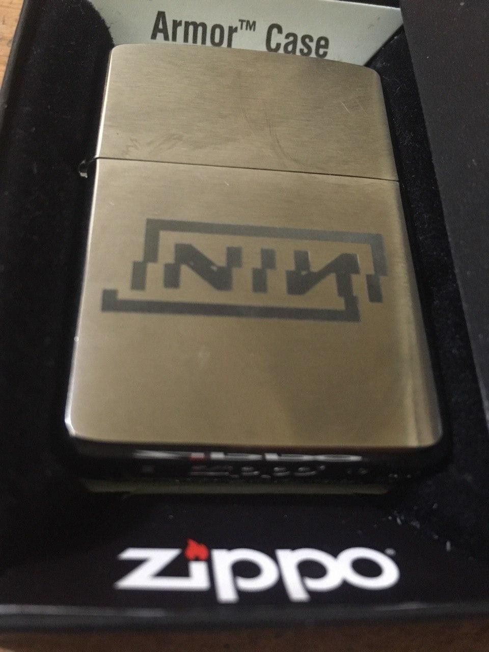 Zippo Zippo Armor Lighter laser engraved nine inch nails custom | Grailed