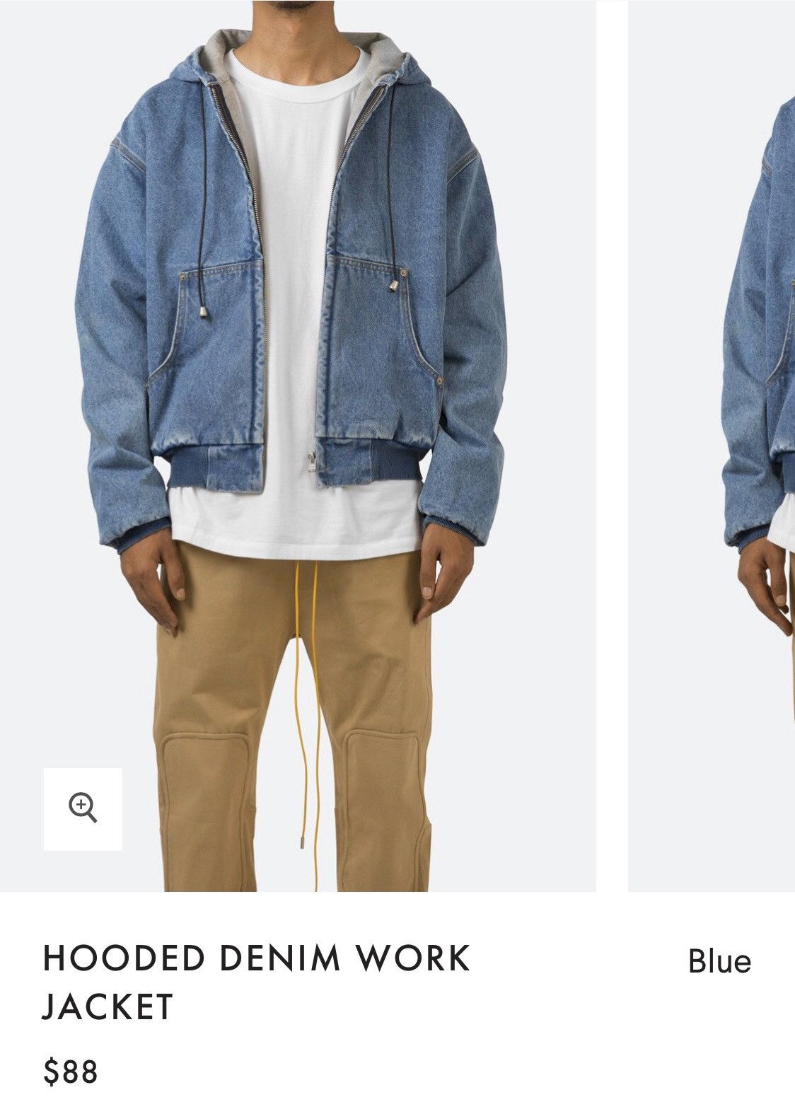Mnml Mnml Hooded Denim Work Jacket Size Xl Grailed