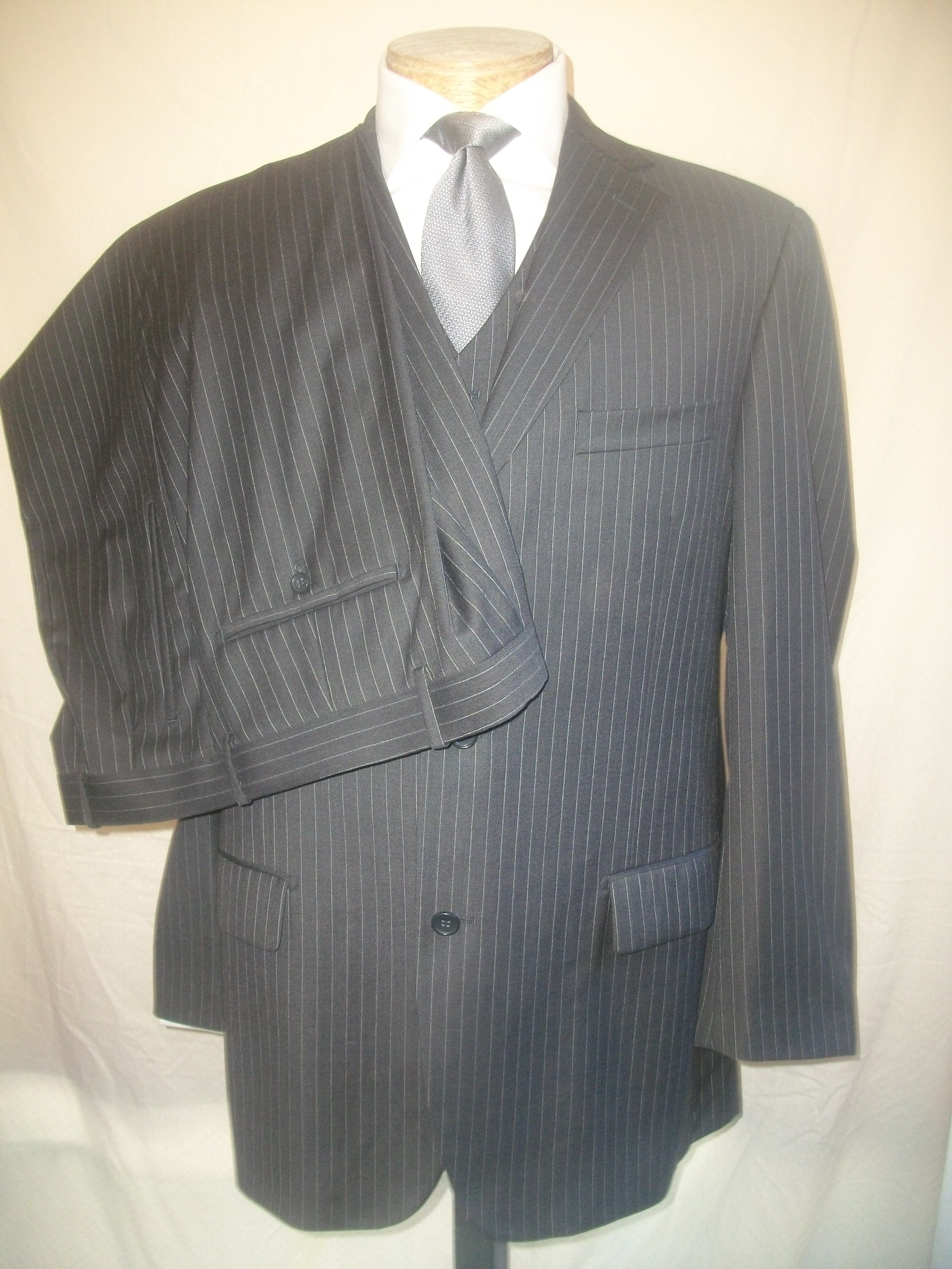 Vintage Pronto Moda Lana Lux Wool 3-Pc Pin Strip Power Suit | Grailed