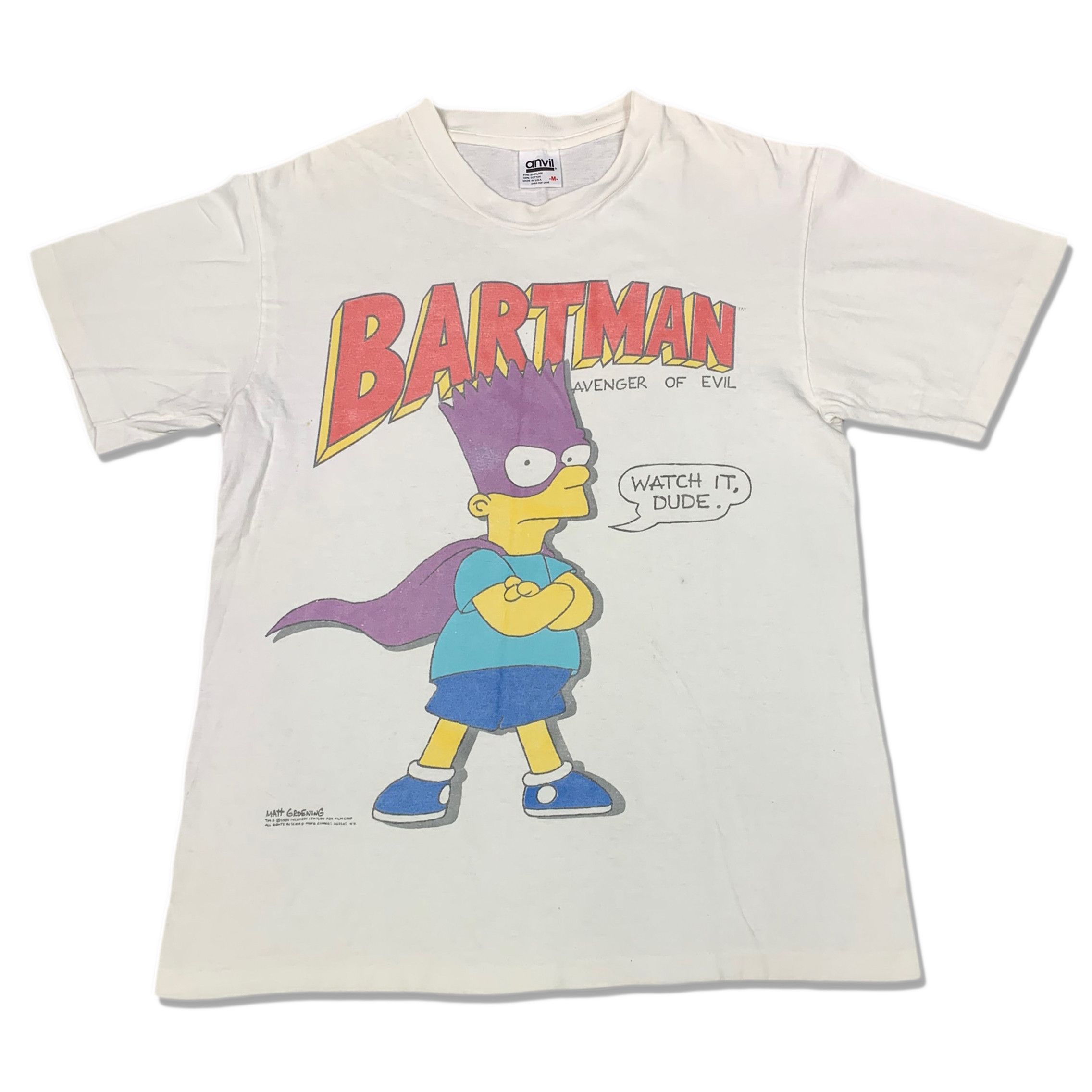The Simpsons × Vintage 90s The Simpsons BartMan Watch It Dude T-Shirt ...