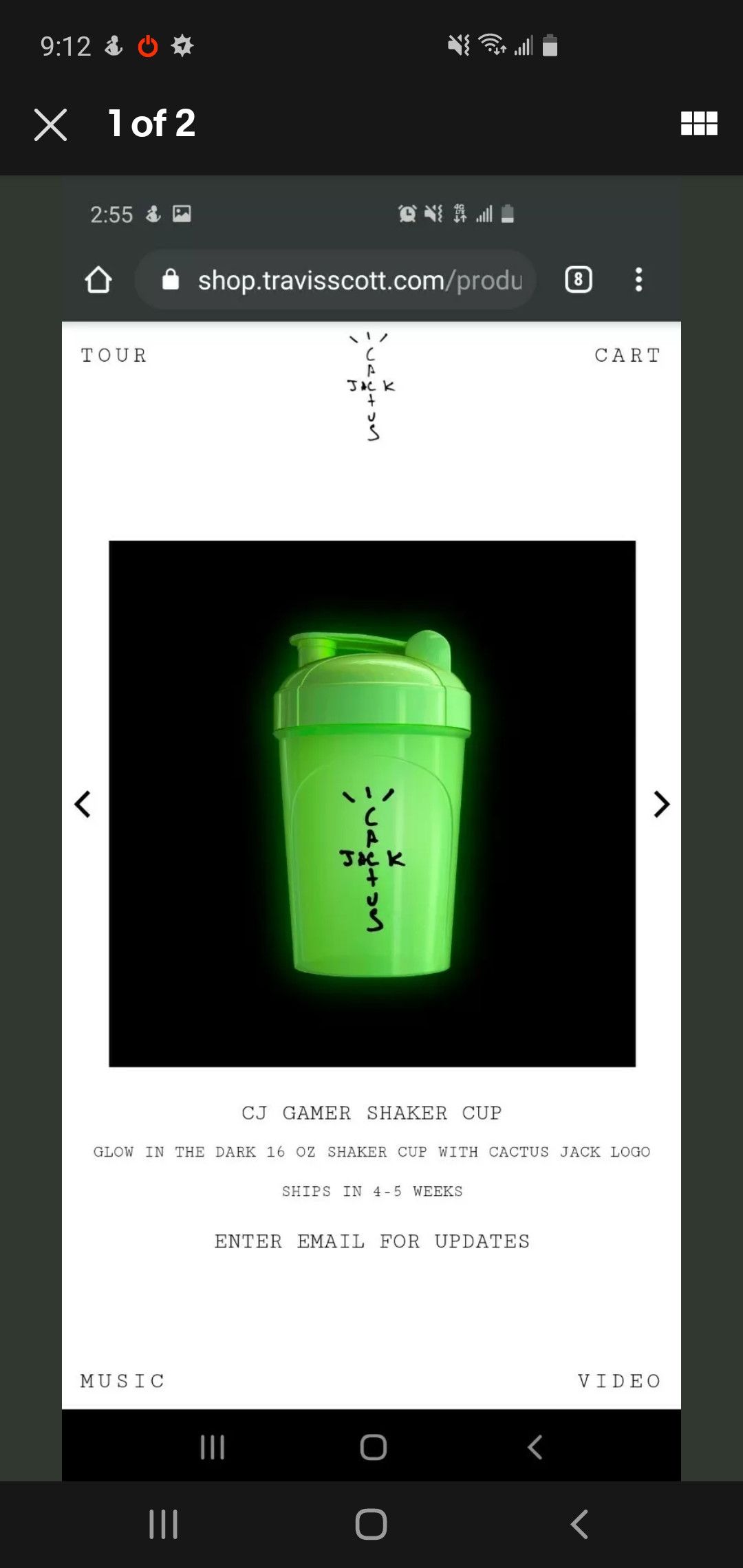 Travis Scott Travis Scott Cactus Jack Gamer Shaker Cup | Grailed