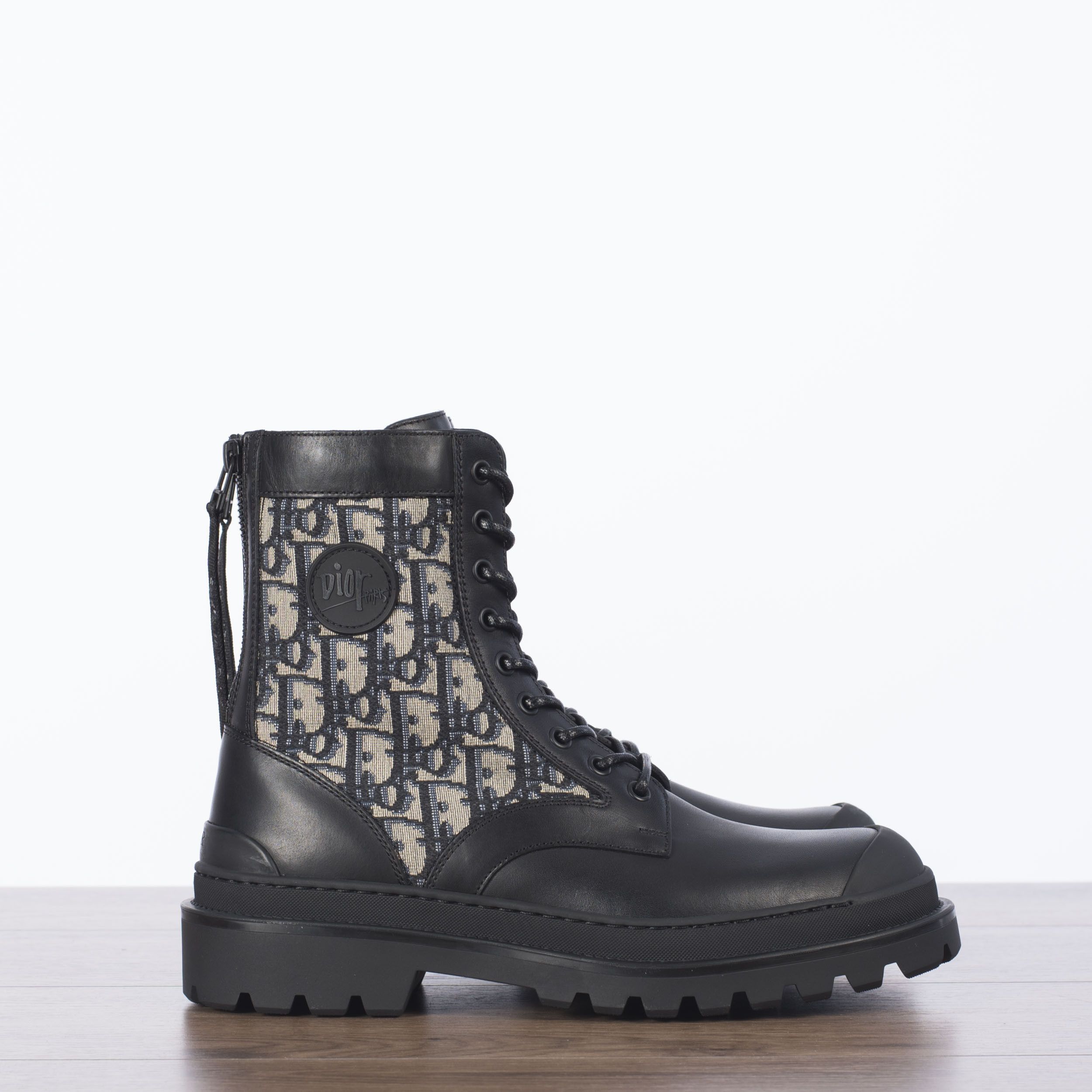 Dior Explorer Calfskin Ankle Boots In Beige/Black Dior Oblique | Grailed