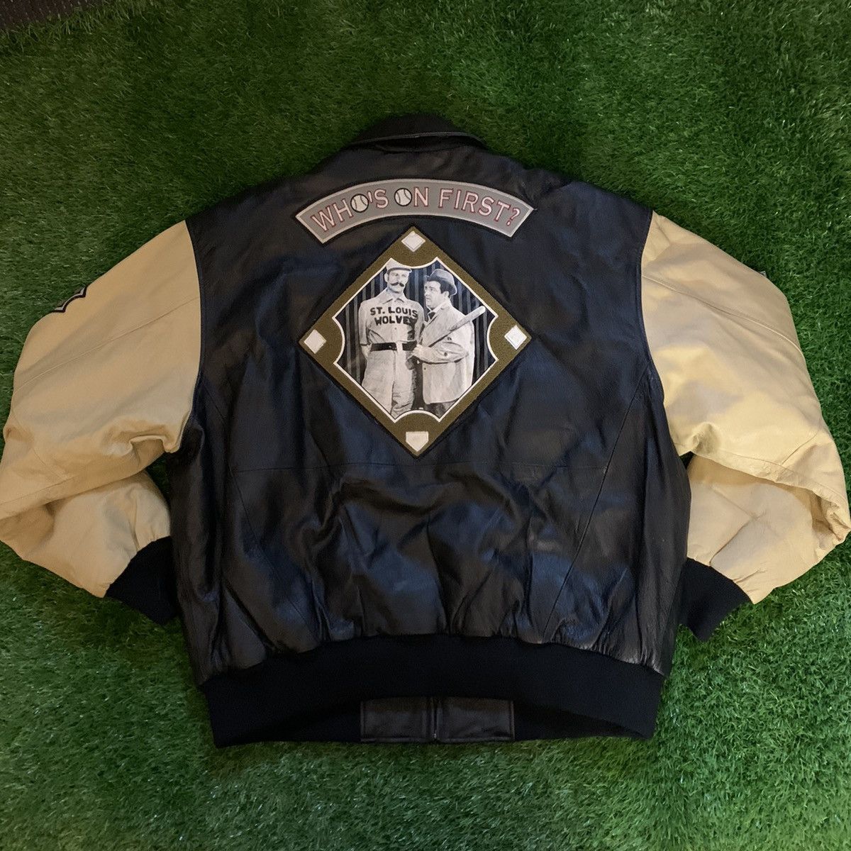 Vintage Abbott & Costello Leather Jacket Who's On First Comedy XL | Grailed
