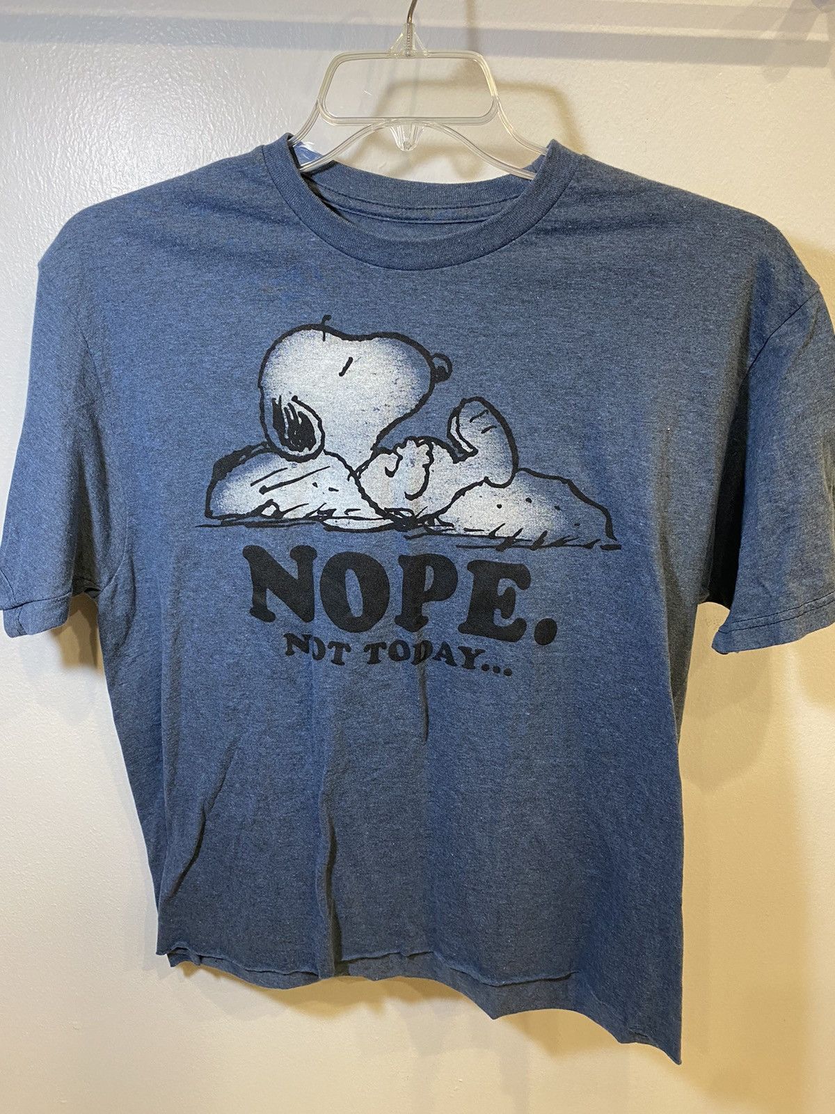 Peanuts Peanuts Snoopy Nope. Not Today... Blue Adult Large Tee | Grailed