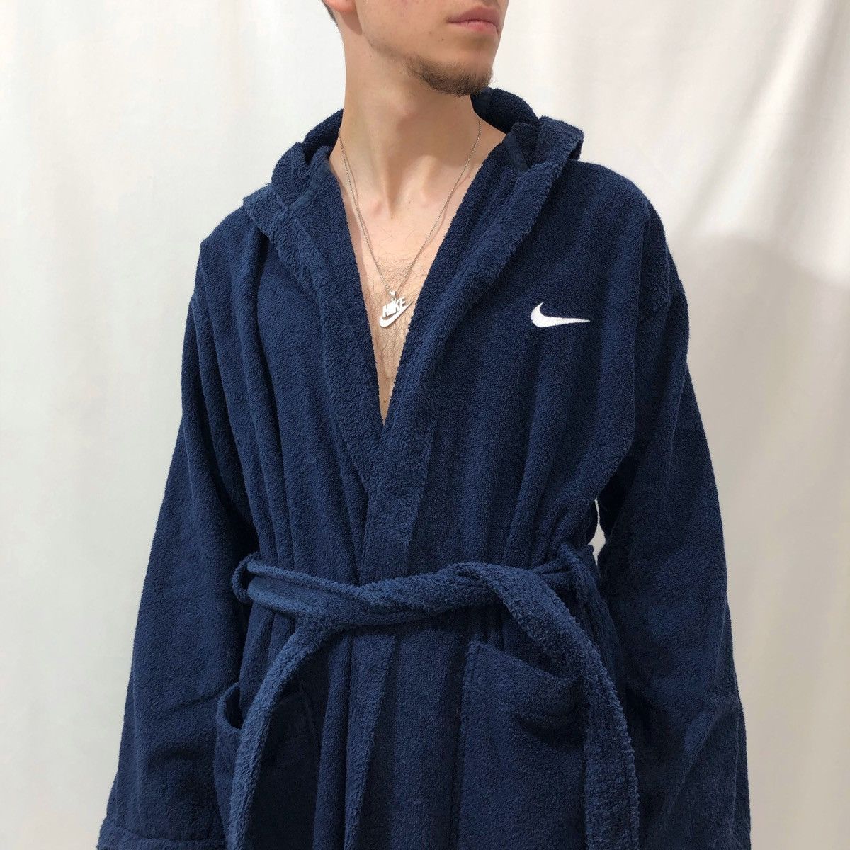 Nike × Vintage Vintage Nike Big Swoosh Logo Bathrobe | Grailed