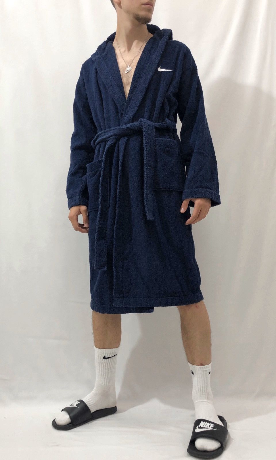 Nike × Vintage Vintage Nike Big Swoosh Logo Bathrobe | Grailed