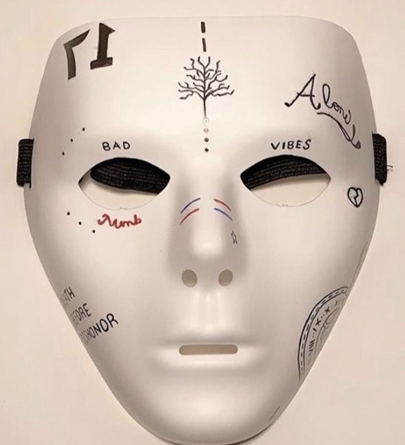 Custom × Revenge XXXTENTACION Face Tattoo Face Mask | Grailed