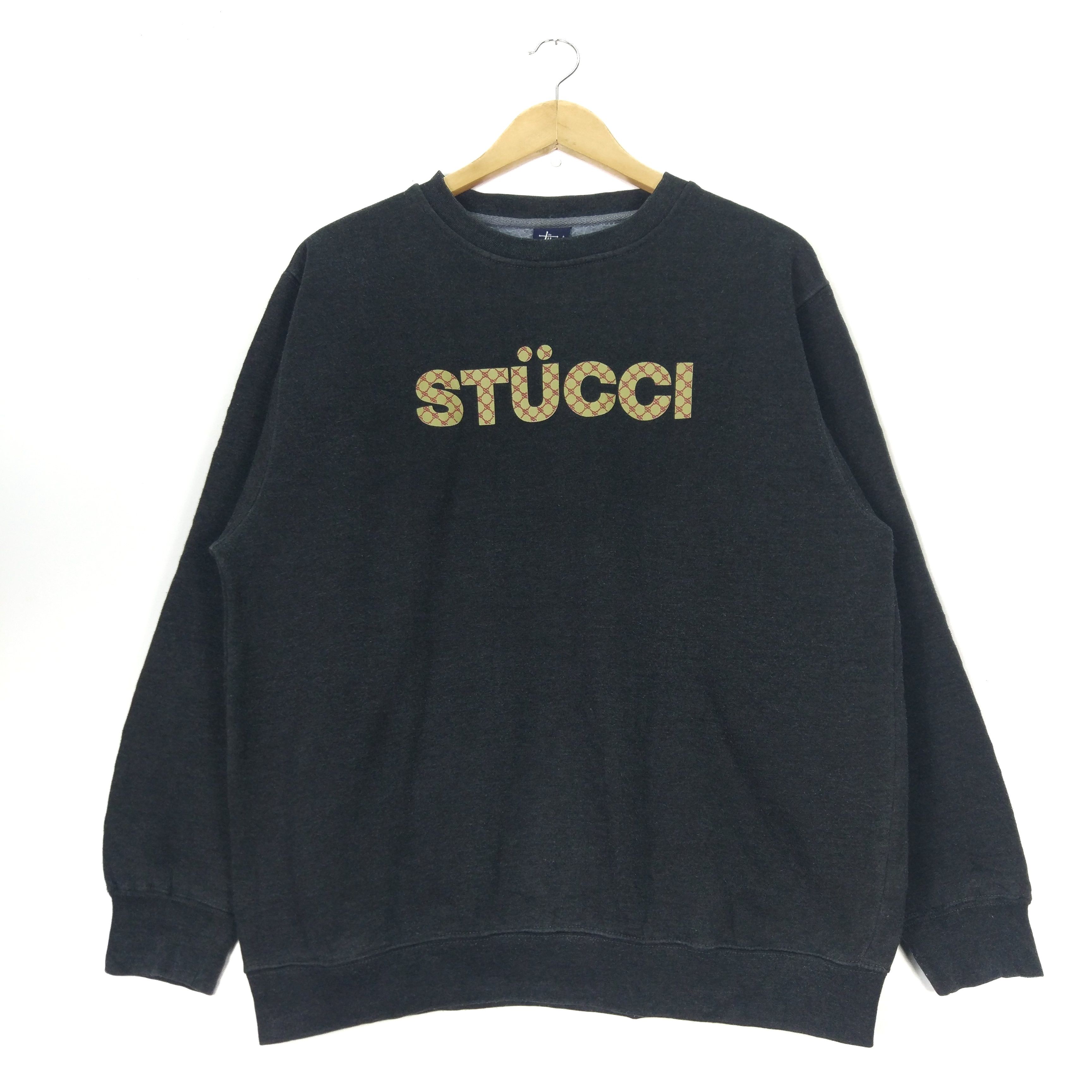 Gucci Rare!!!"Stucci" Stussy x Gucci Vintage 90s Big Logo Crewneck ...
